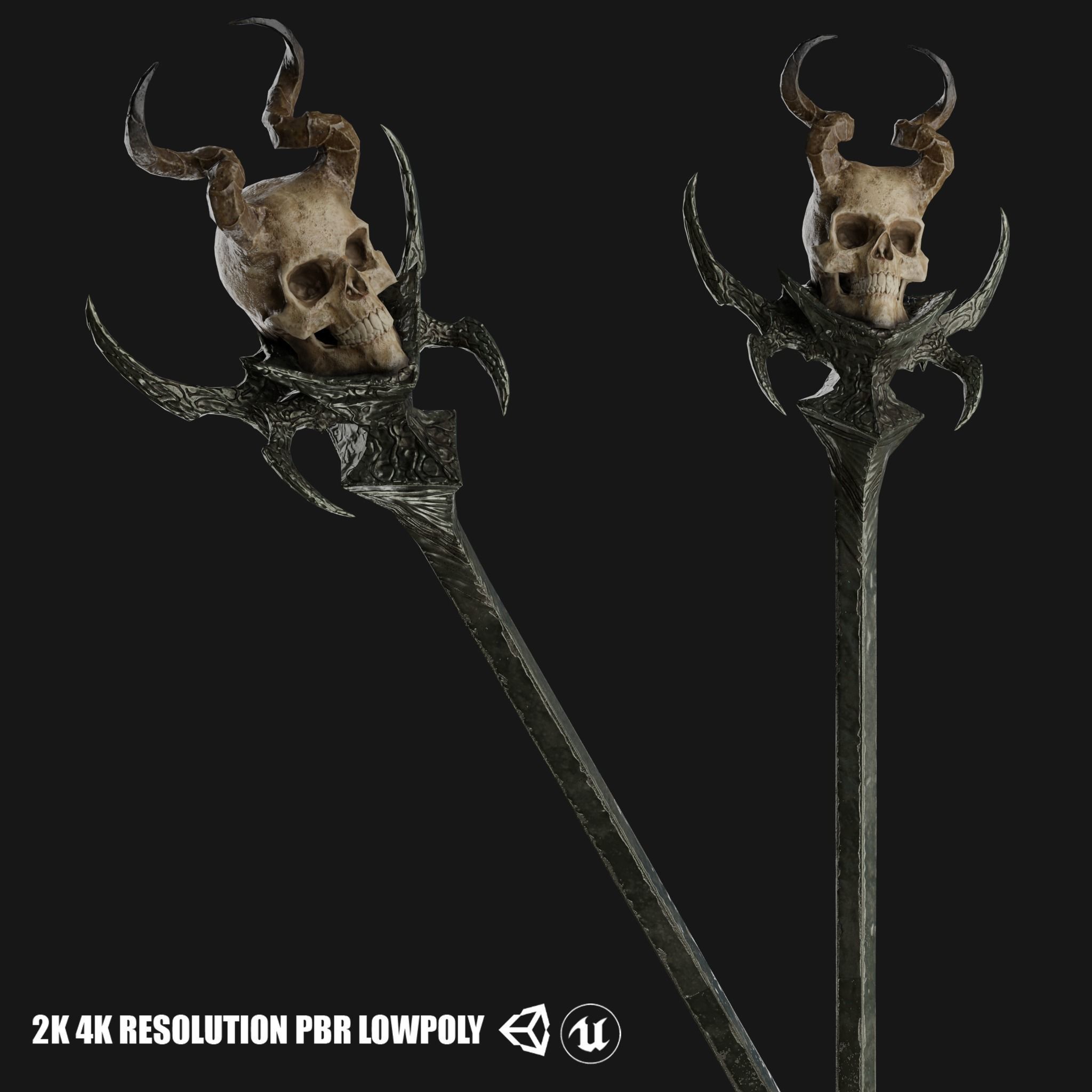 3D model Necromancer Staff 02 VR / AR / low-poly | CGTrader