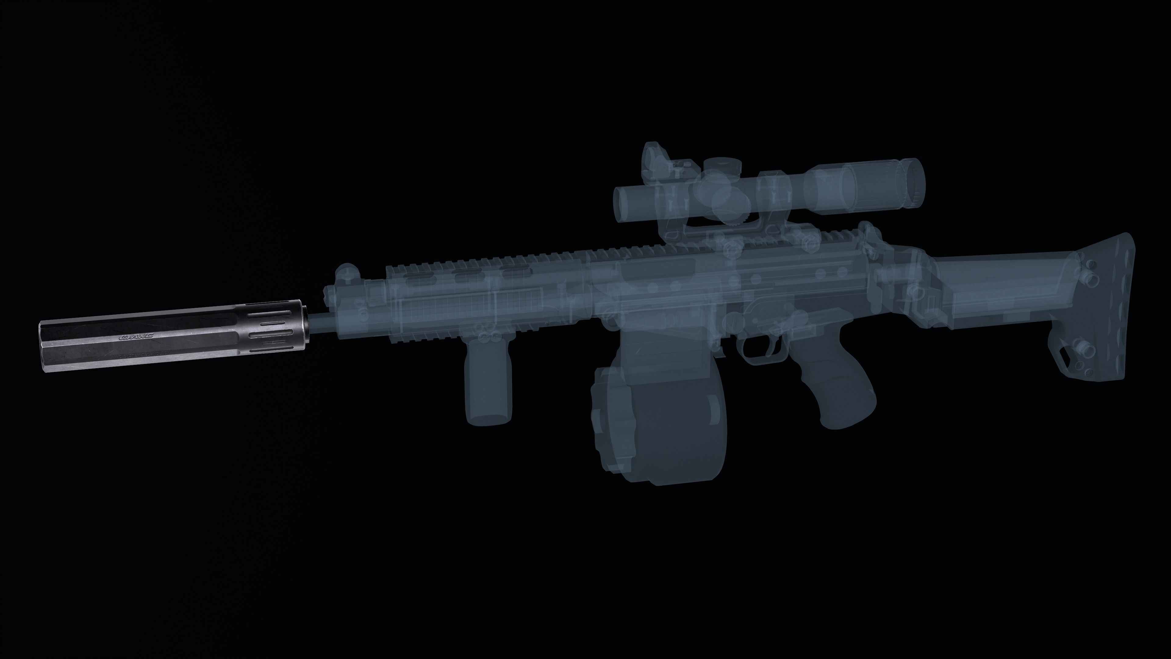 3D model AWC Thor PSR XL multi caliber sound suppressor VR / AR / low ...