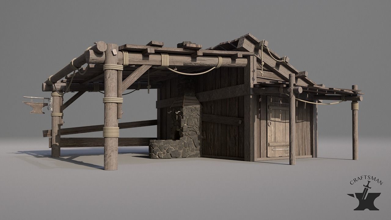 3D model Realistic Forge Building VR / AR / low-poly | CGTrader