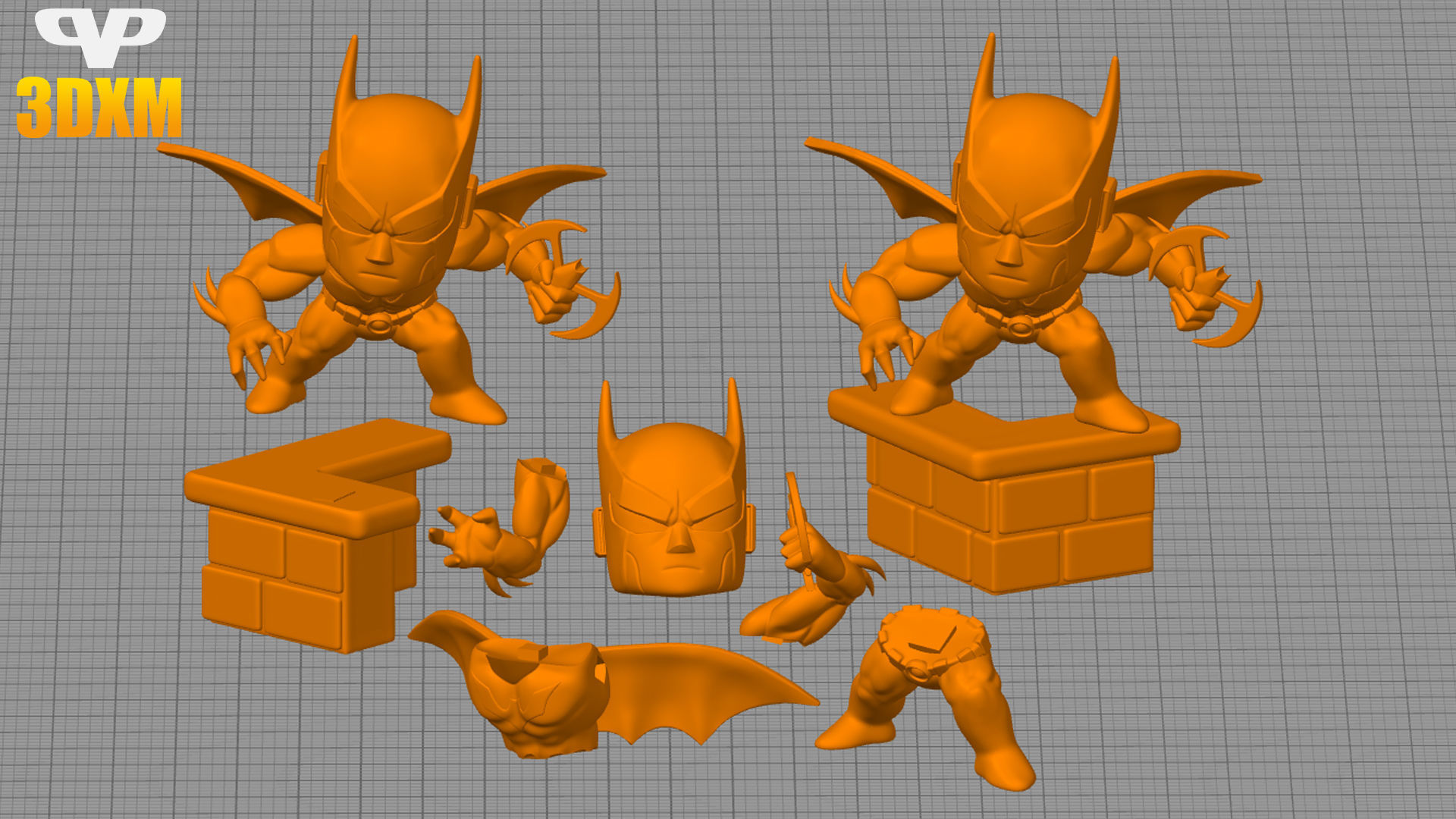 Batman Beyond Chibi STL for 3D Printing ChibiSTL 3DXM 3D model 3D ...