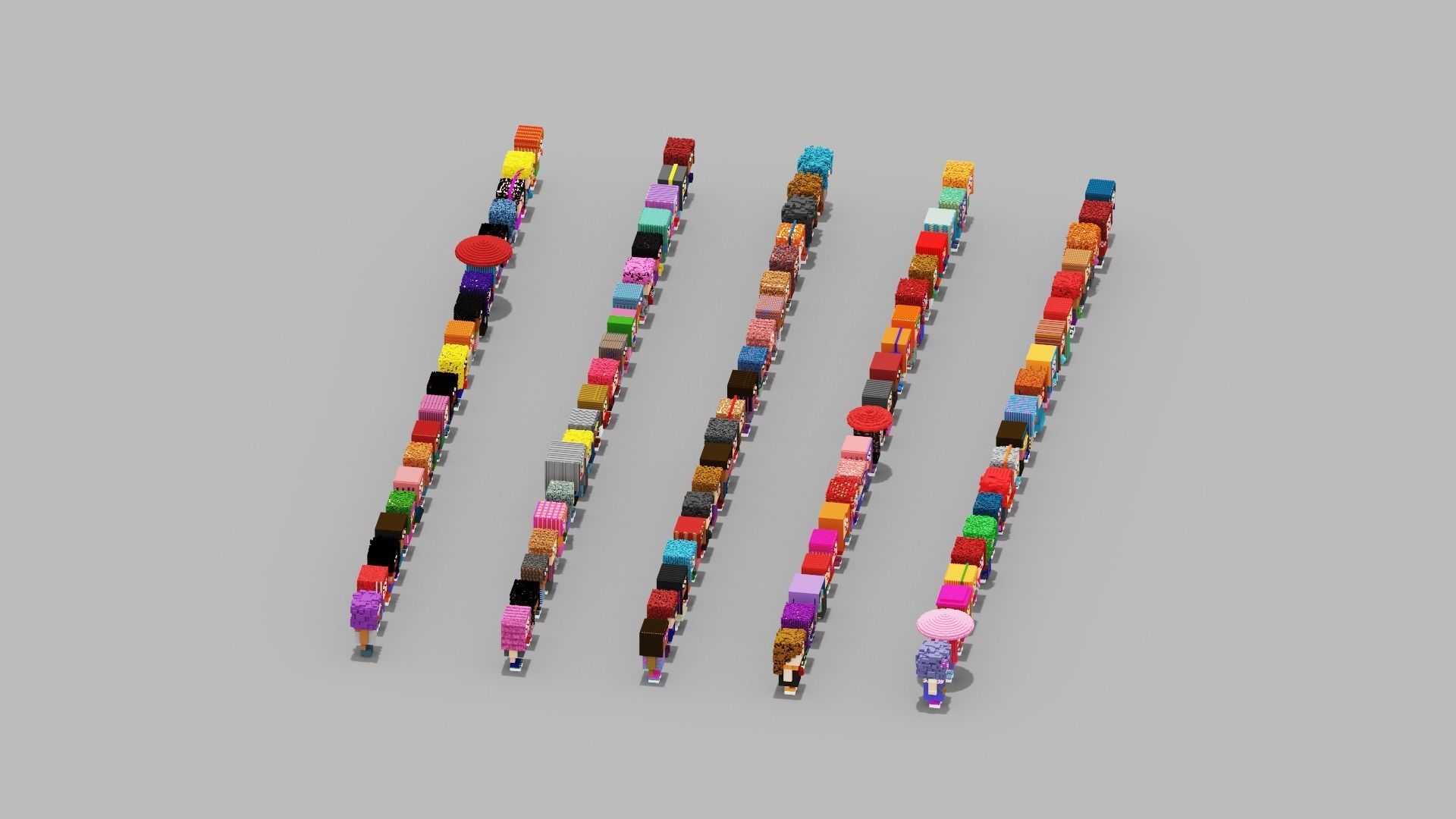 3D model 100 Unique Character VR / AR / low-poly | CGTrader