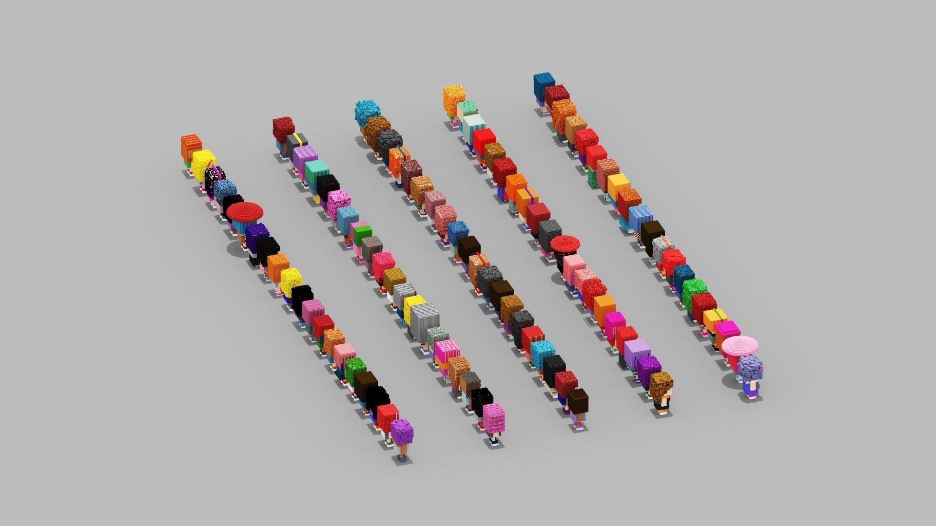 3D model 100 Unique Character VR / AR / low-poly | CGTrader