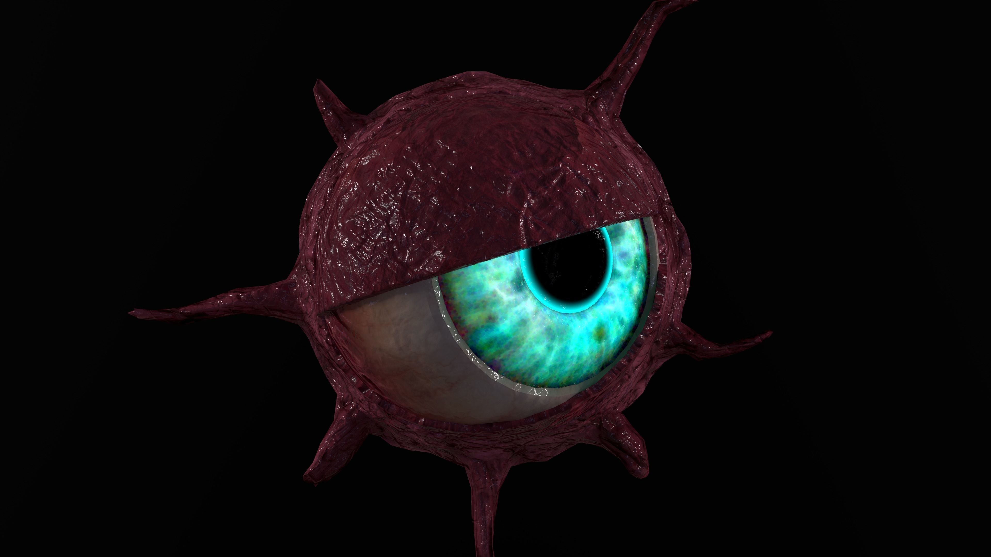 3D model Low-Poly Eyeball Growth - A Creature for Horror VR / AR / low ...