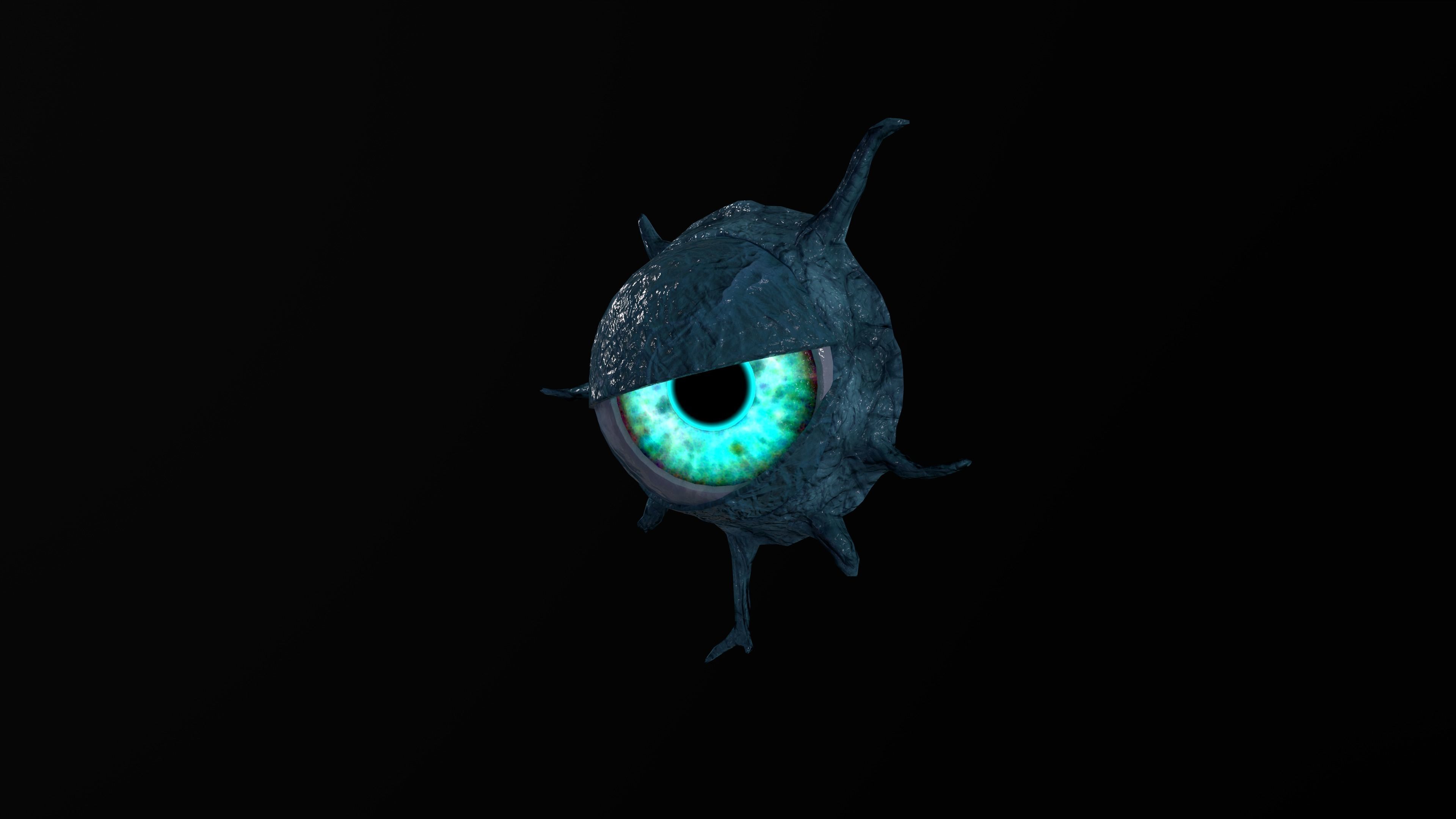 3D model Low-Poly Eyeball Growth - A Creature for Horror VR / AR / low ...