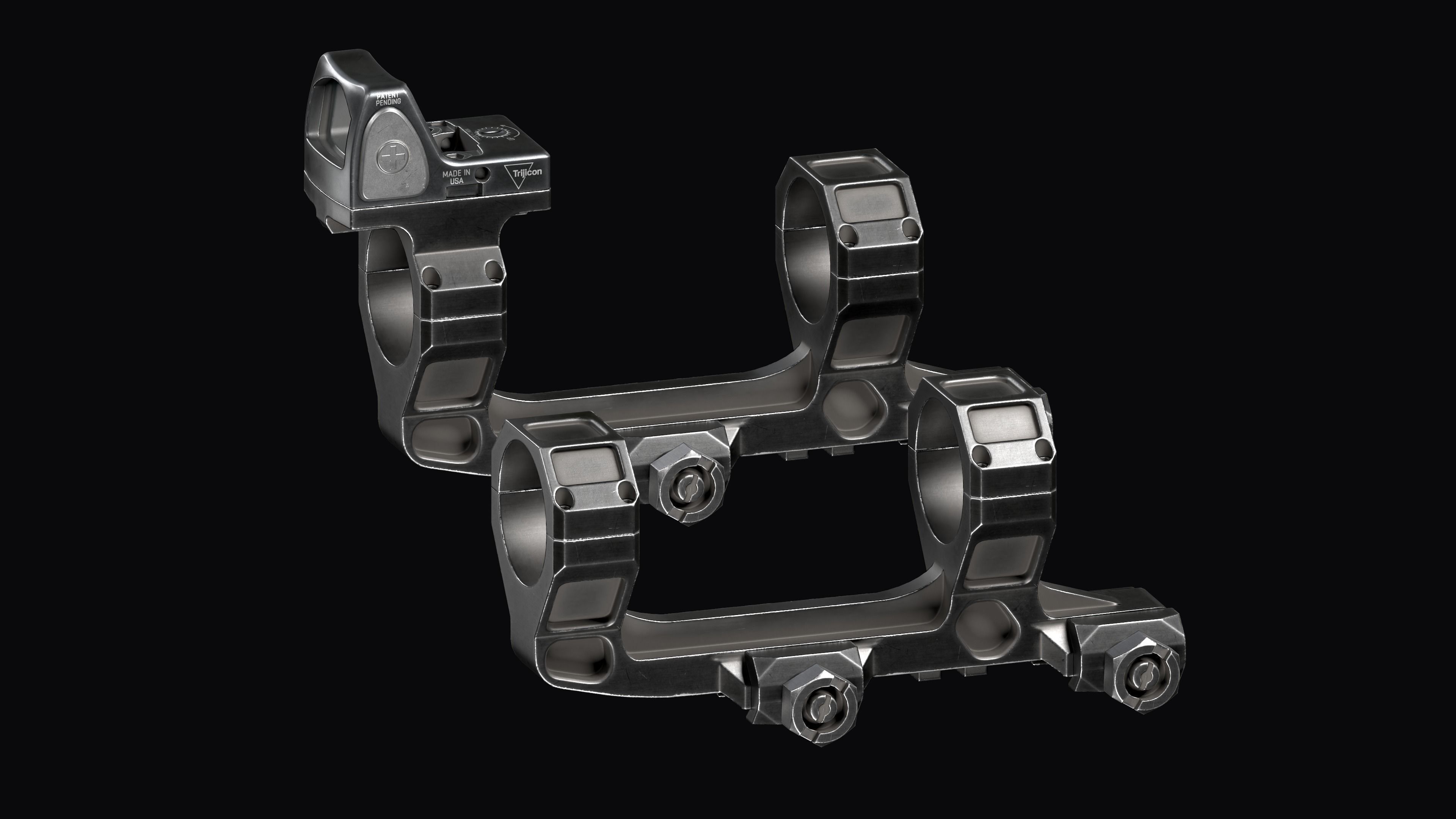 3D model Super Precision scope mount with TRIJICON RMR red dot sight VR ...