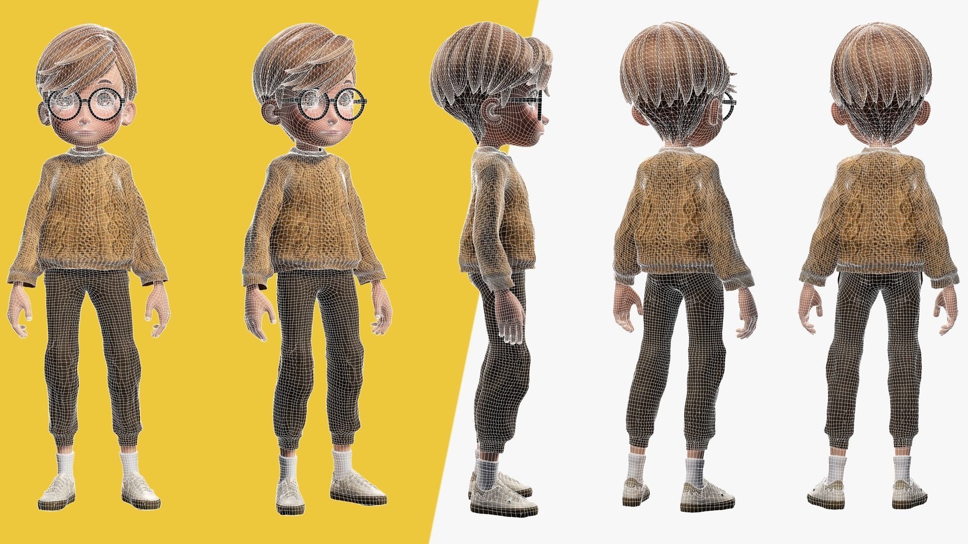 3D model Brother Cartoon man Rigged 3D model Real Time male 3D toon VR ...