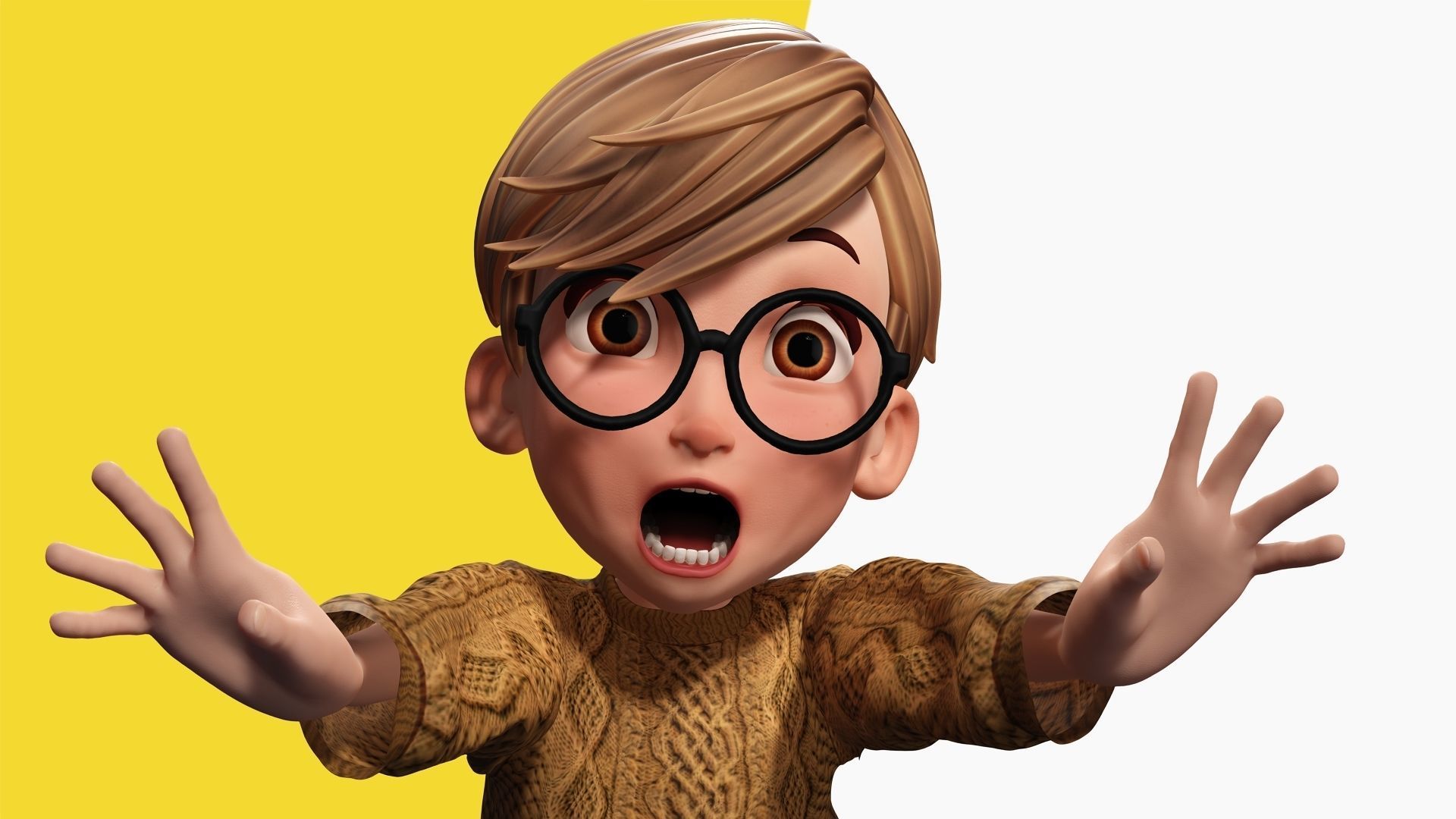 3D model Brother Cartoon man Rigged 3D model Real Time male 3D toon VR ...