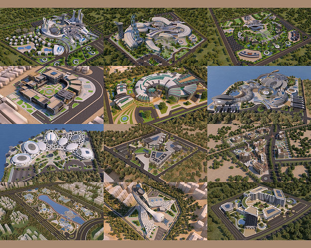 12 Architecture 3D Projects - 2D Drawings - Collection 03 | CGTrader