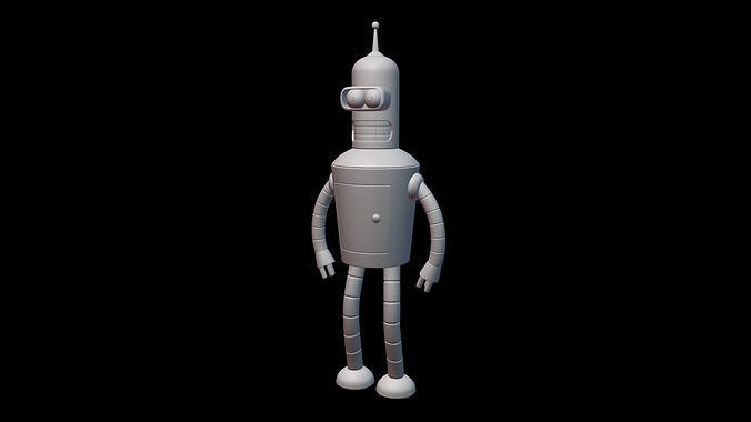 Cartoon Futurama Bender Figure 3D model 3D printable | CGTrader