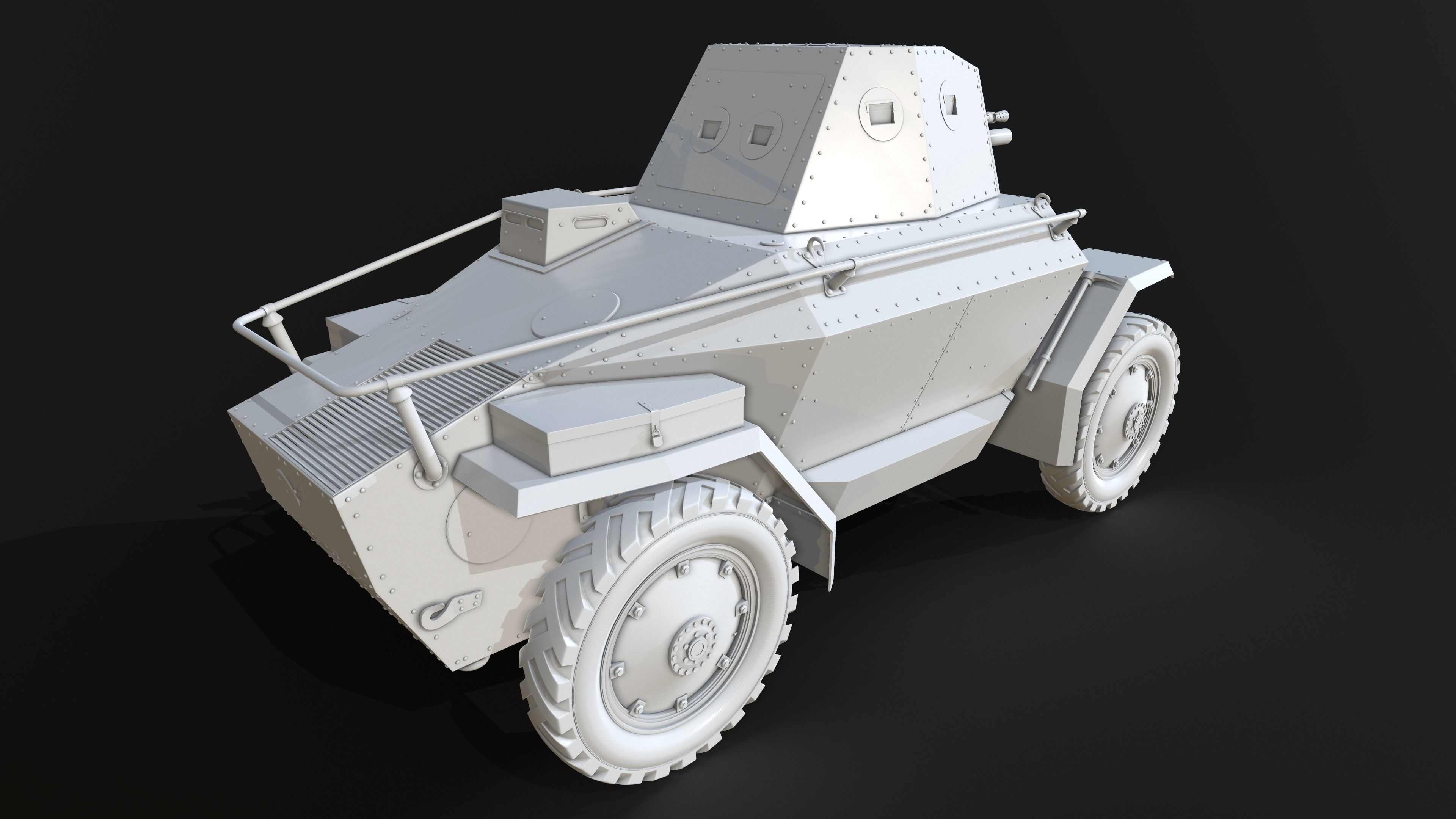 3D model 39M Csaba Armoured Car low poly VR / AR / low-poly | CGTrader