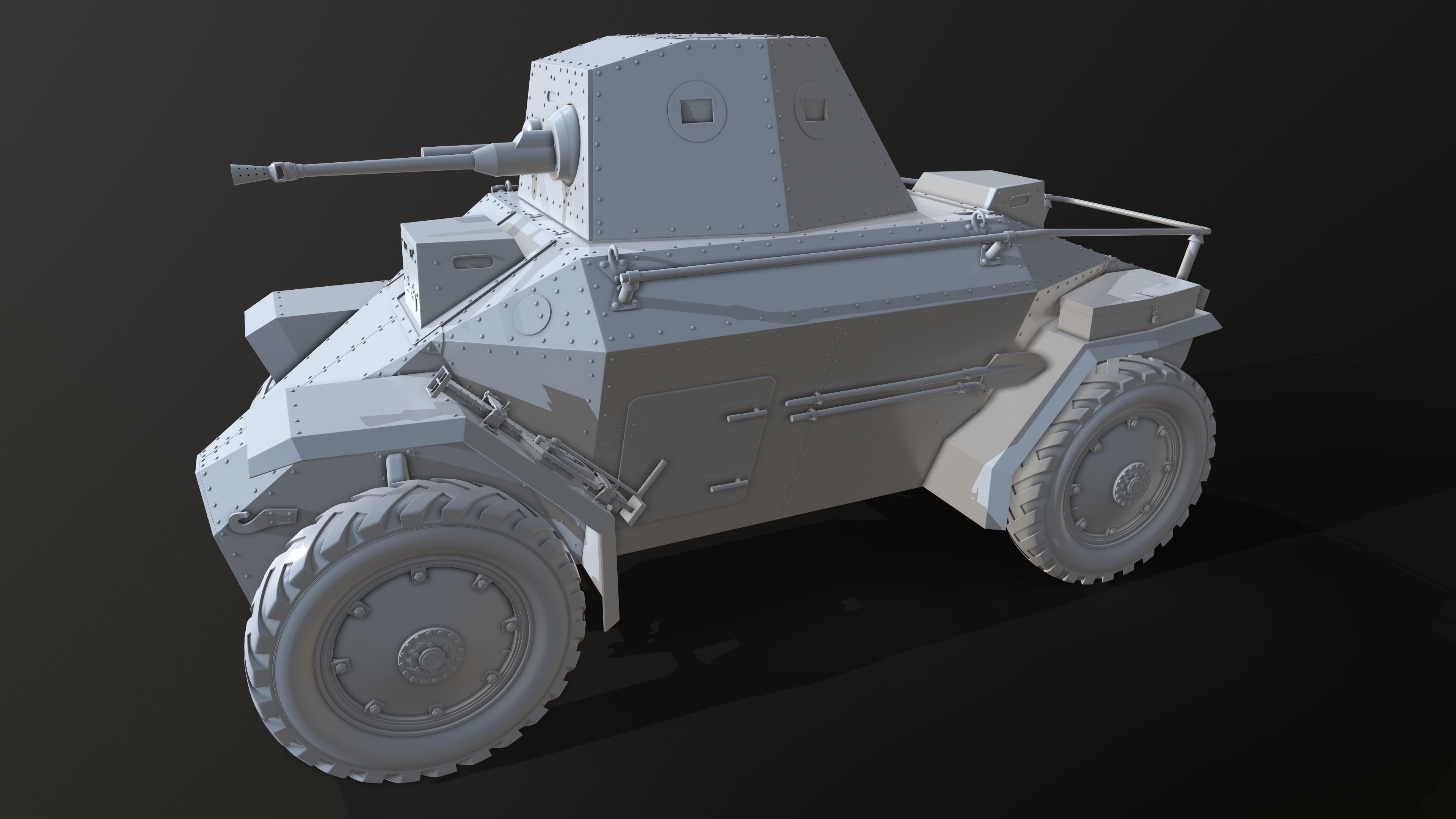 3D model 39M Csaba Armoured Car low poly VR / AR / low-poly | CGTrader