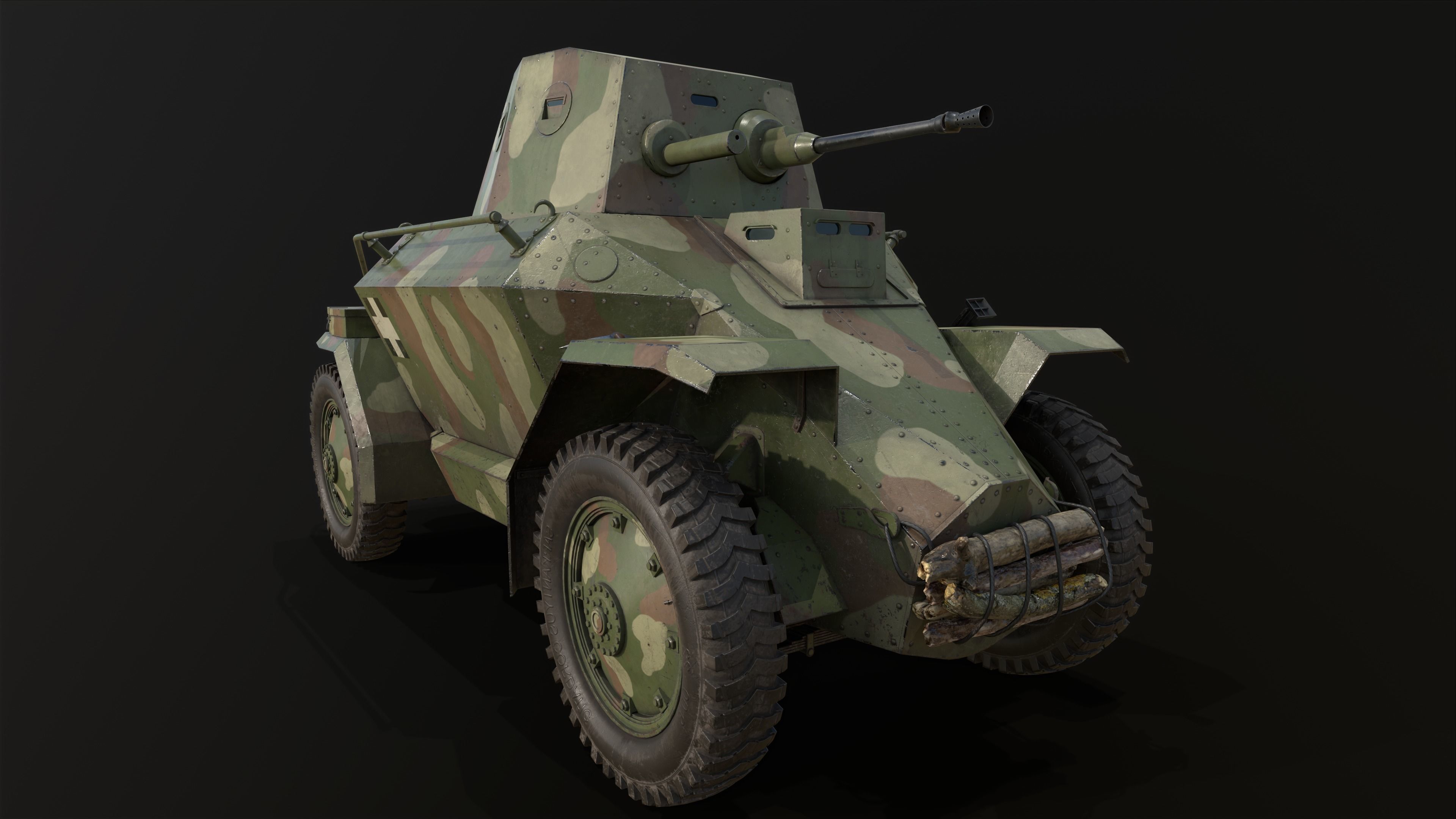3D model 39M Csaba Armoured Car low poly VR / AR / low-poly | CGTrader