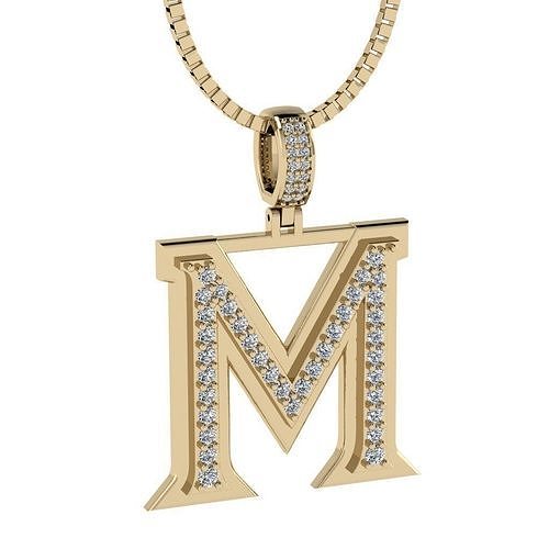 Alphabet Diamond Pendant M 3D model 3D printable | CGTrader