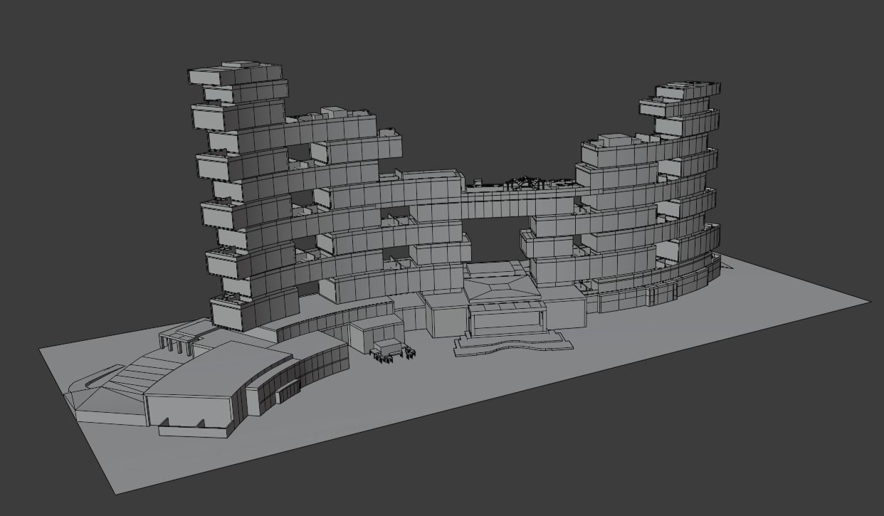 3D model The Royal Atlantis Residences Dubai 3D low-poly model VR / AR ...