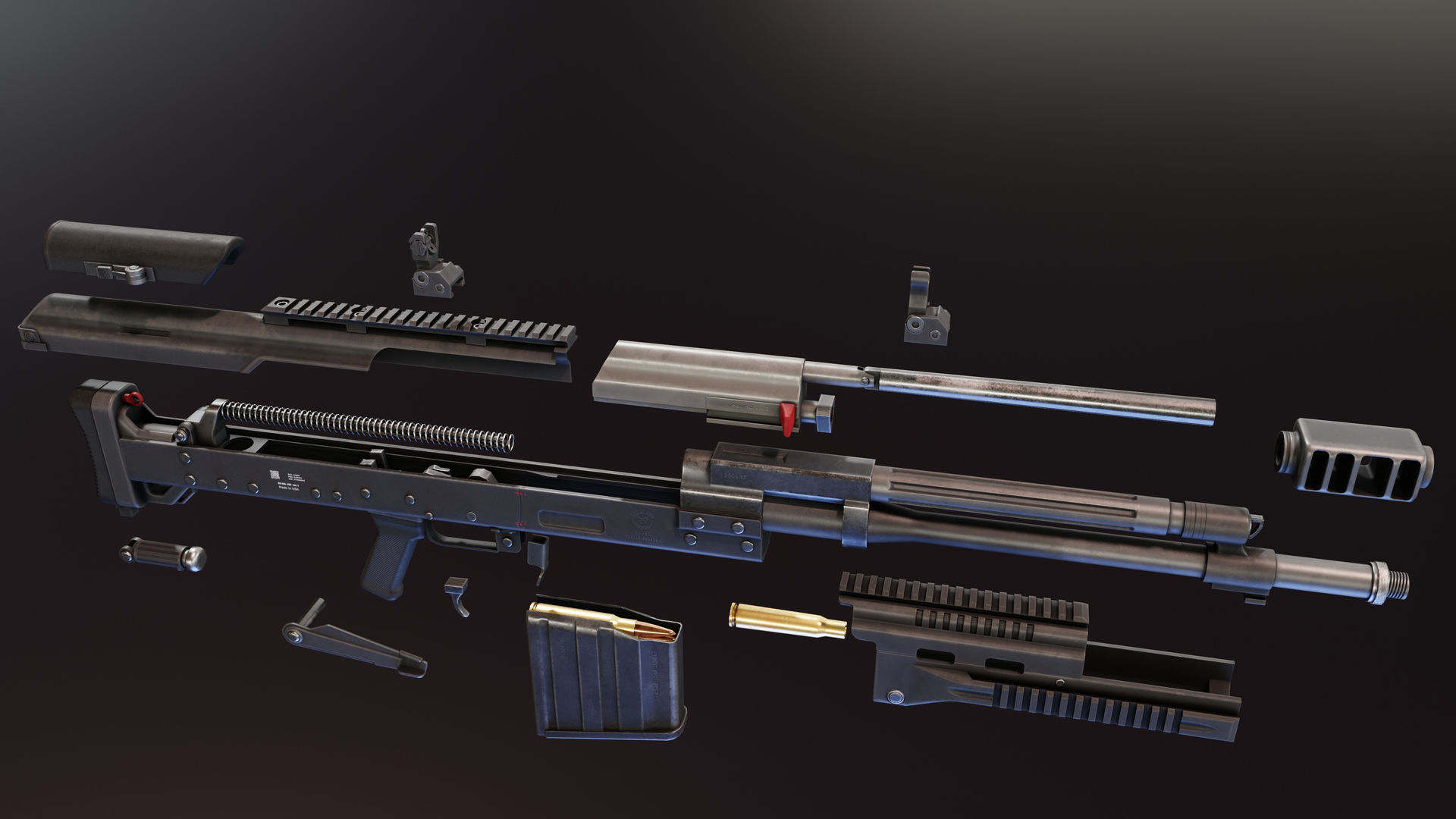 3D model AK-50 anti-materiel rifle VR / AR / low-poly | CGTrader