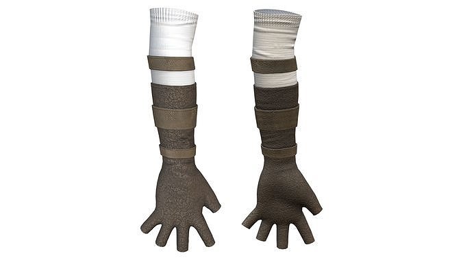 3D model Female Steampunk Cosplay Fingerless Gloves VR / AR / low-poly ...