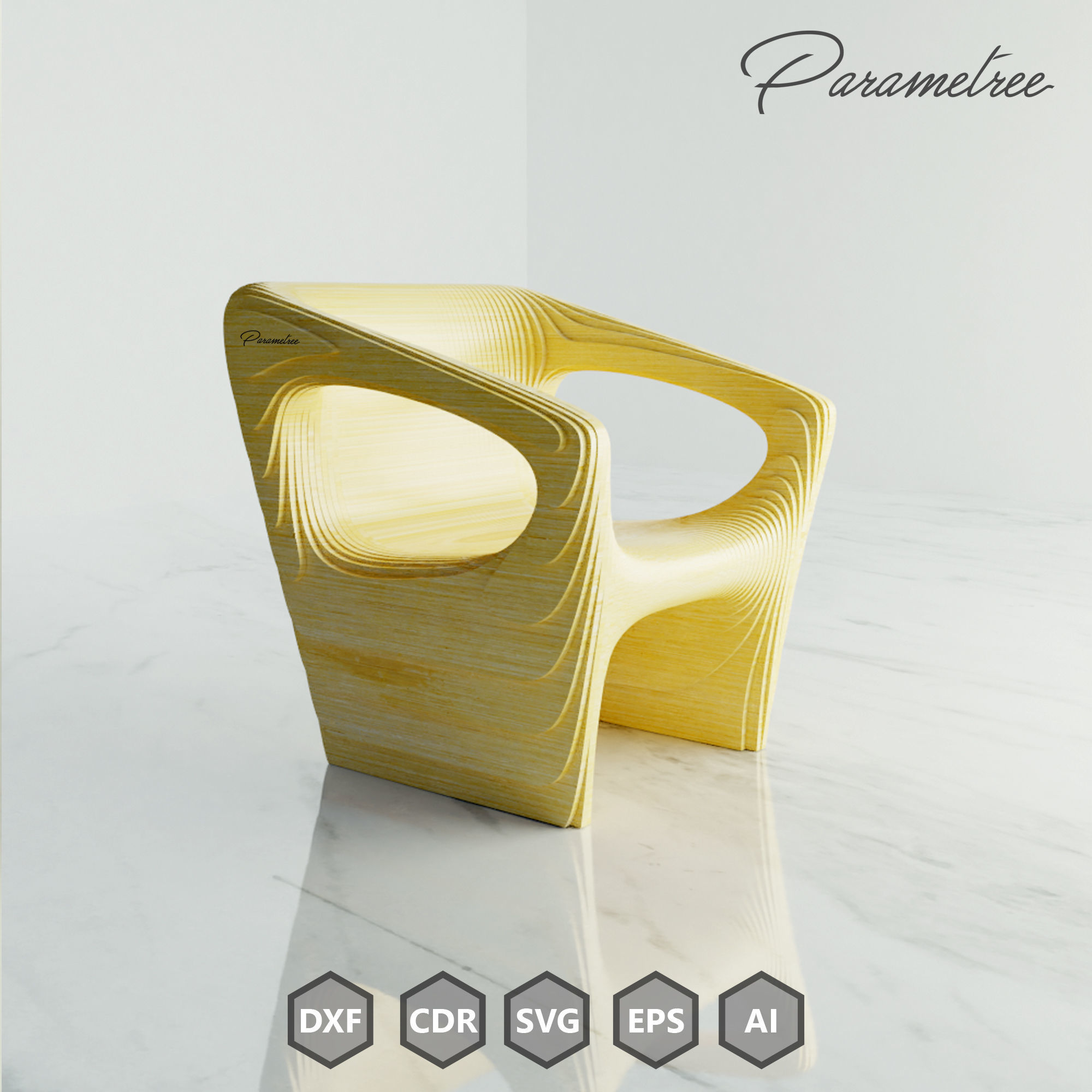 Parametric Chair Cuboid Design DXF files 3D model | CGTrader