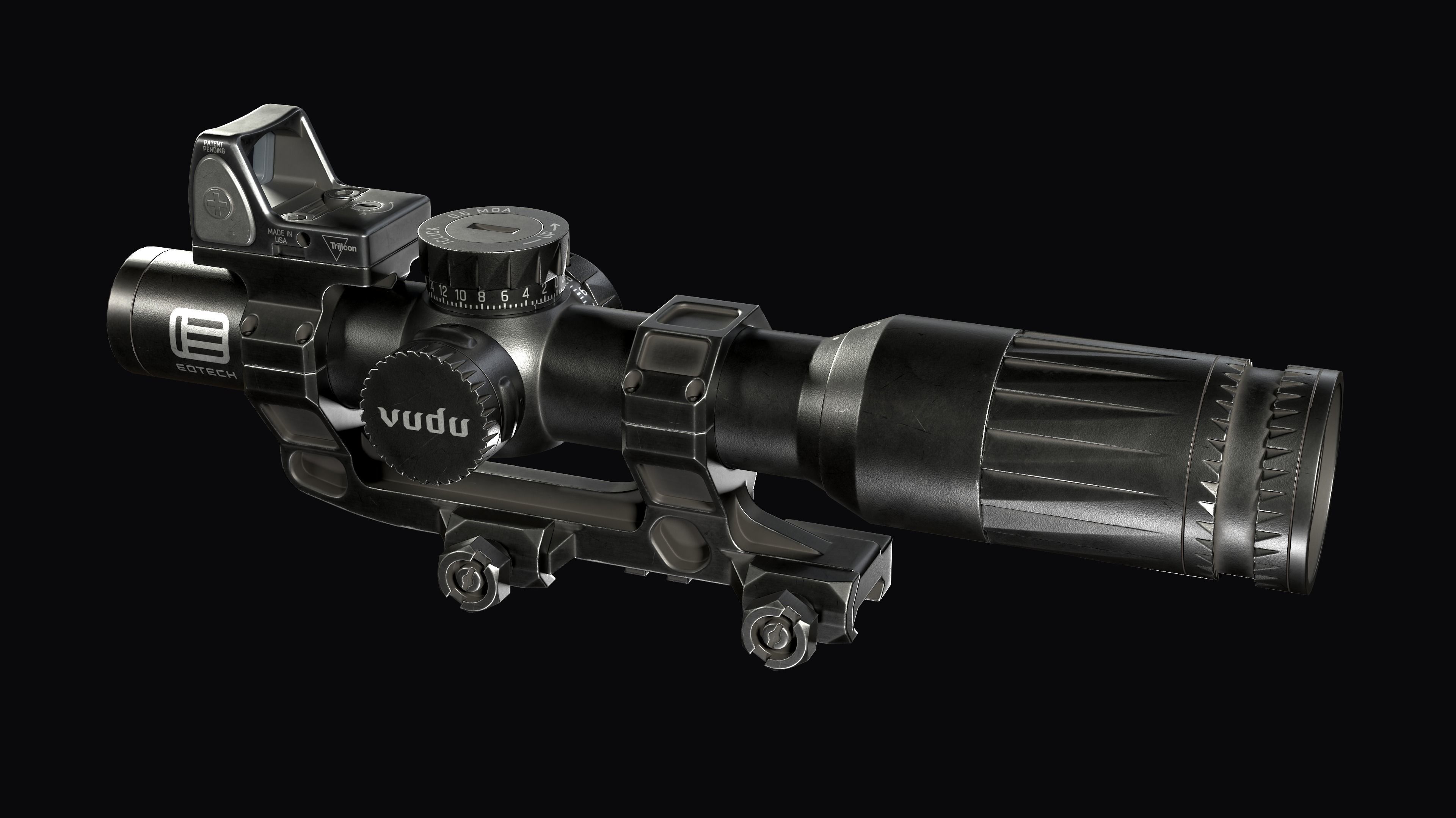 EOTech Variable Optic with TRIJICON RMR red dot sight 3D Model ...