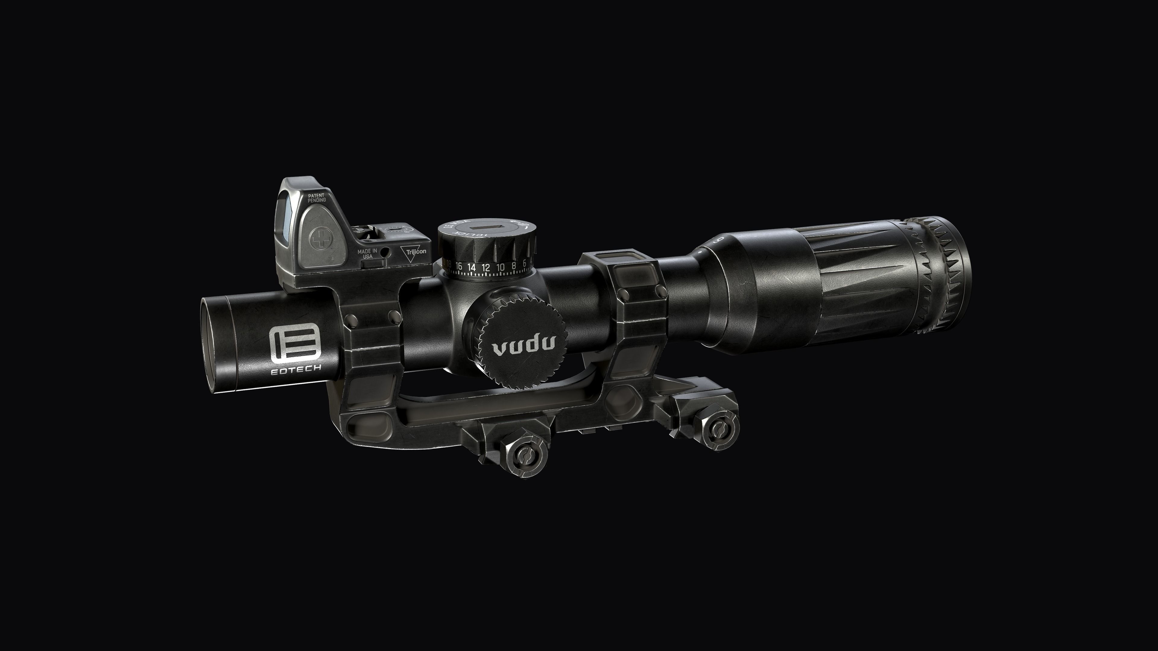 EOTech Variable Optic with TRIJICON RMR red dot sight 3D Model ...