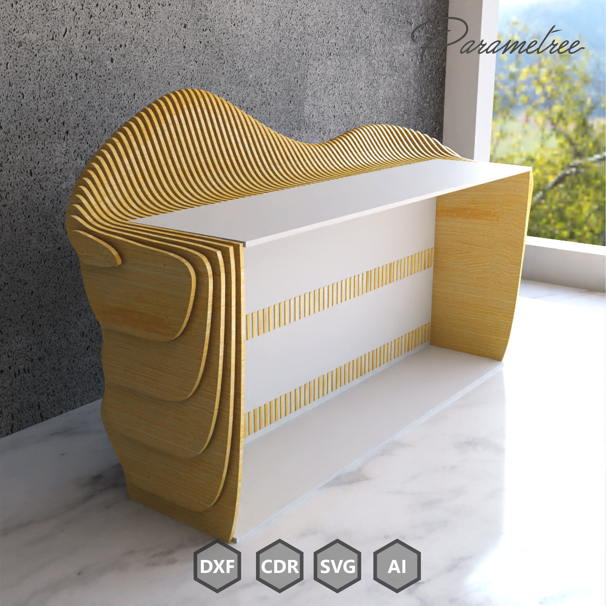 Parametric Counter waft 2 DXF files cnc plans 3D model | CGTrader