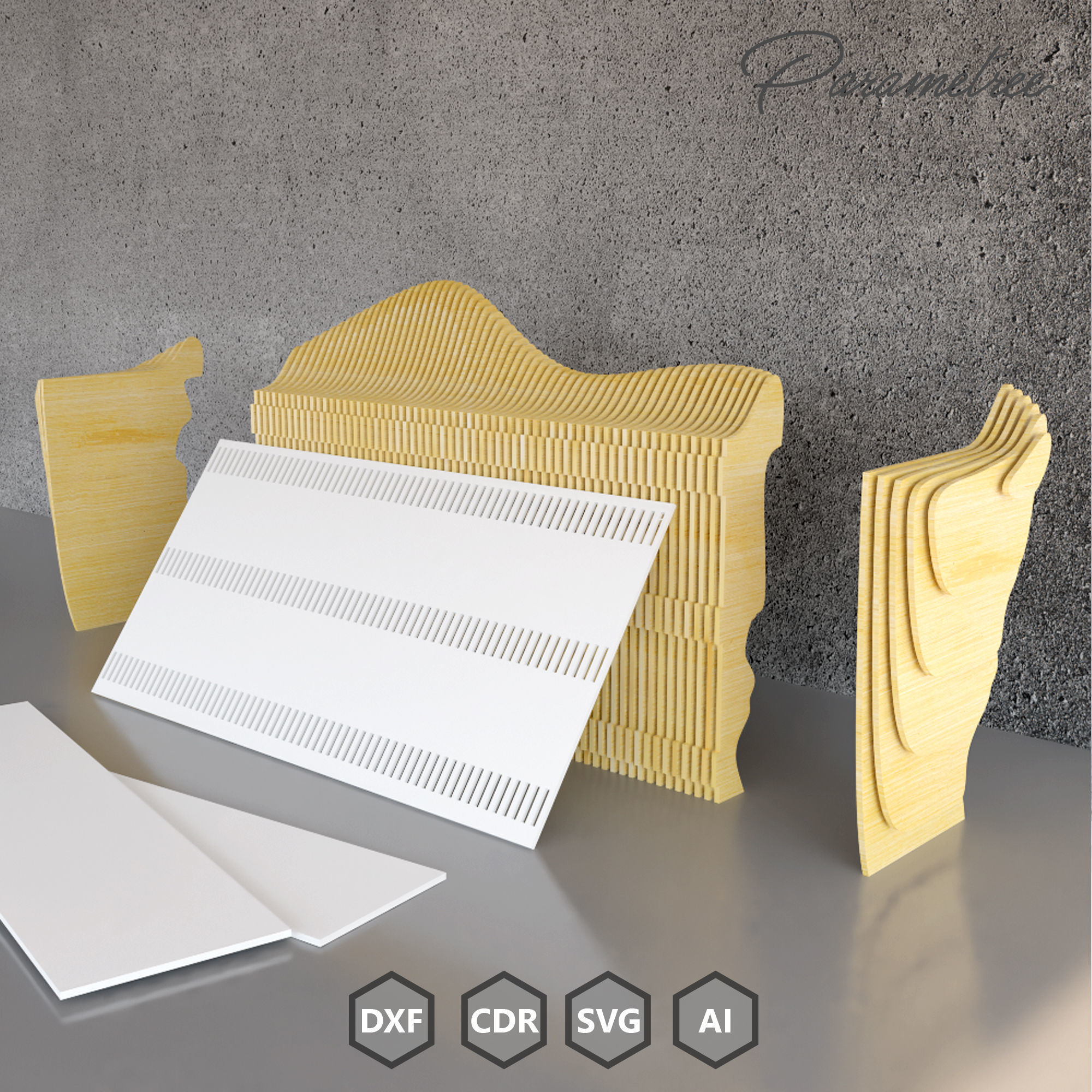 Parametric Counter waft 2 DXF files cnc plans 3D model | CGTrader