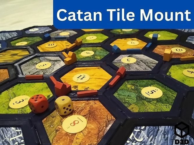 Catan Tile Mount 3D model 3D printable | CGTrader