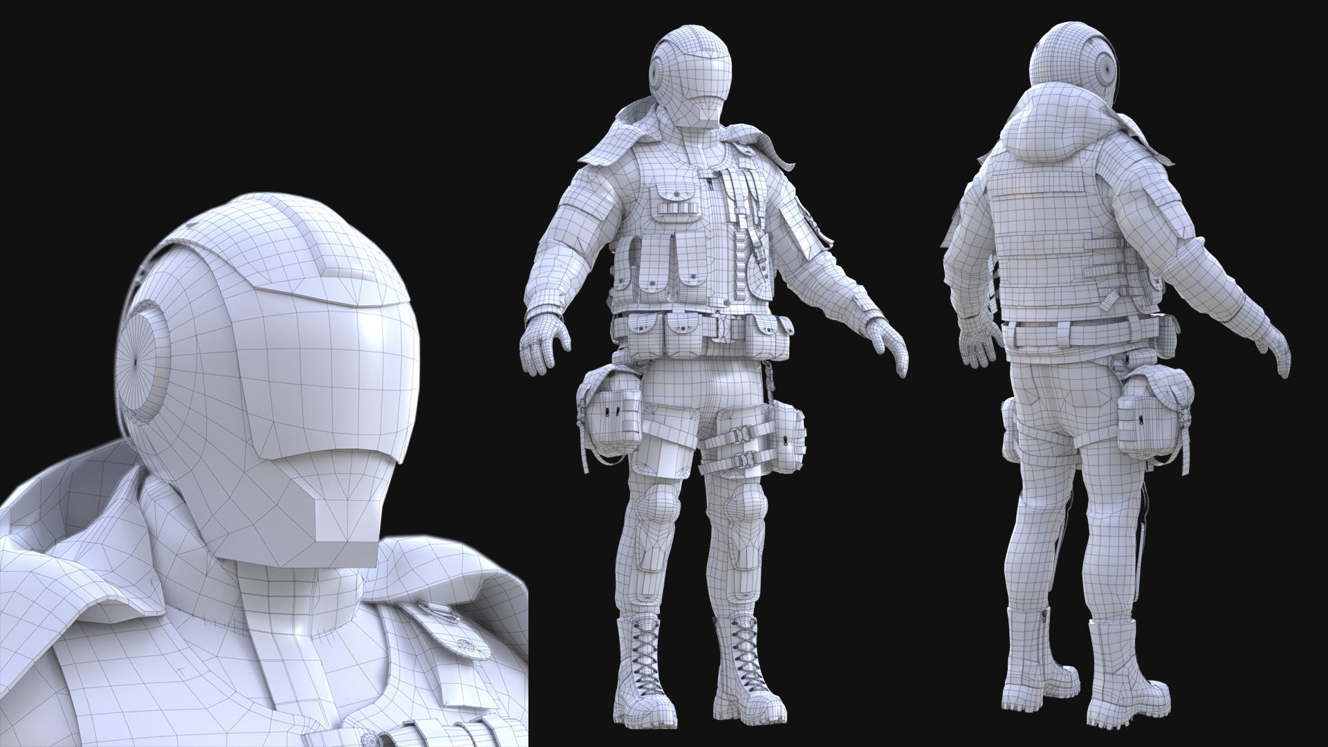 3D model Man - Military Outfit 5 - Modular - Rigged - Animated VR / AR ...