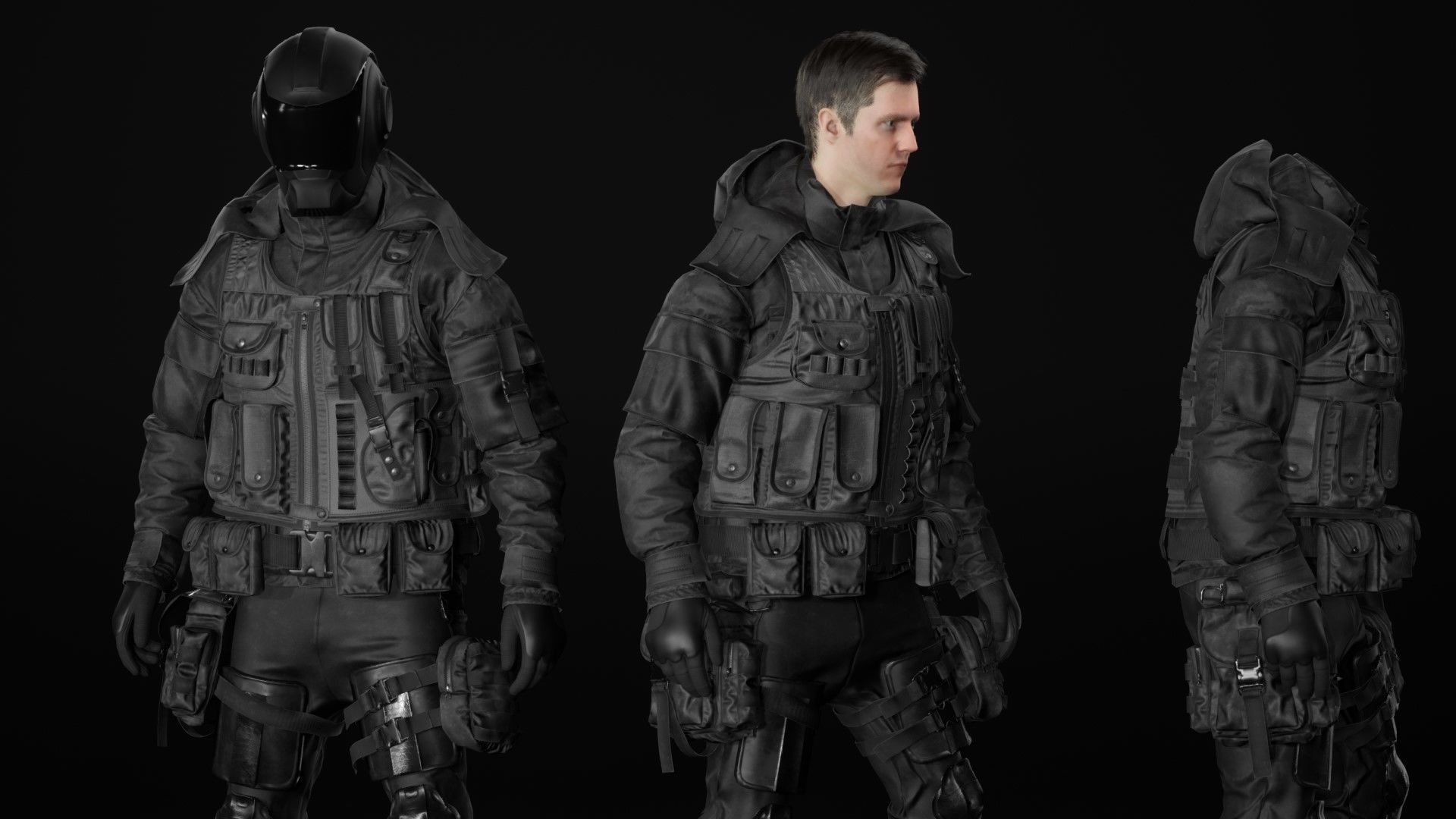 3D model Man - Military Outfit 5 - Modular - Rigged - Animated VR / AR ...