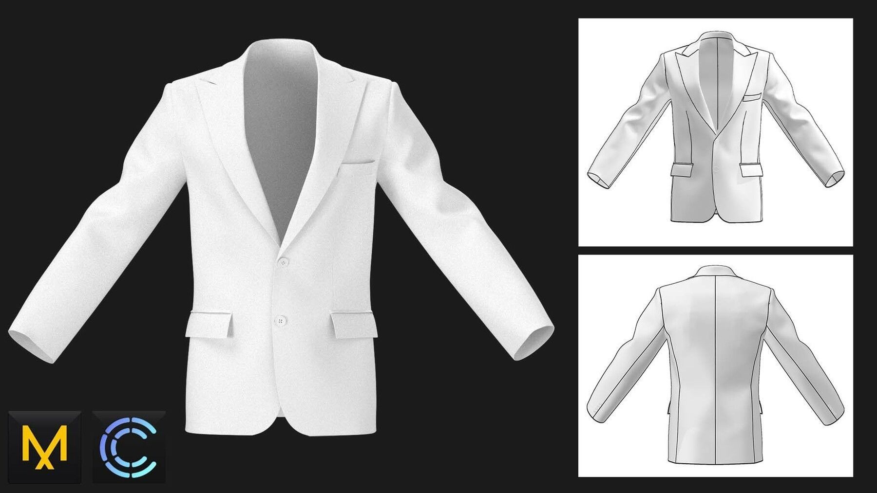 Classic mens jackets pack Marvelous Designer Clo 3D project 3D model ...