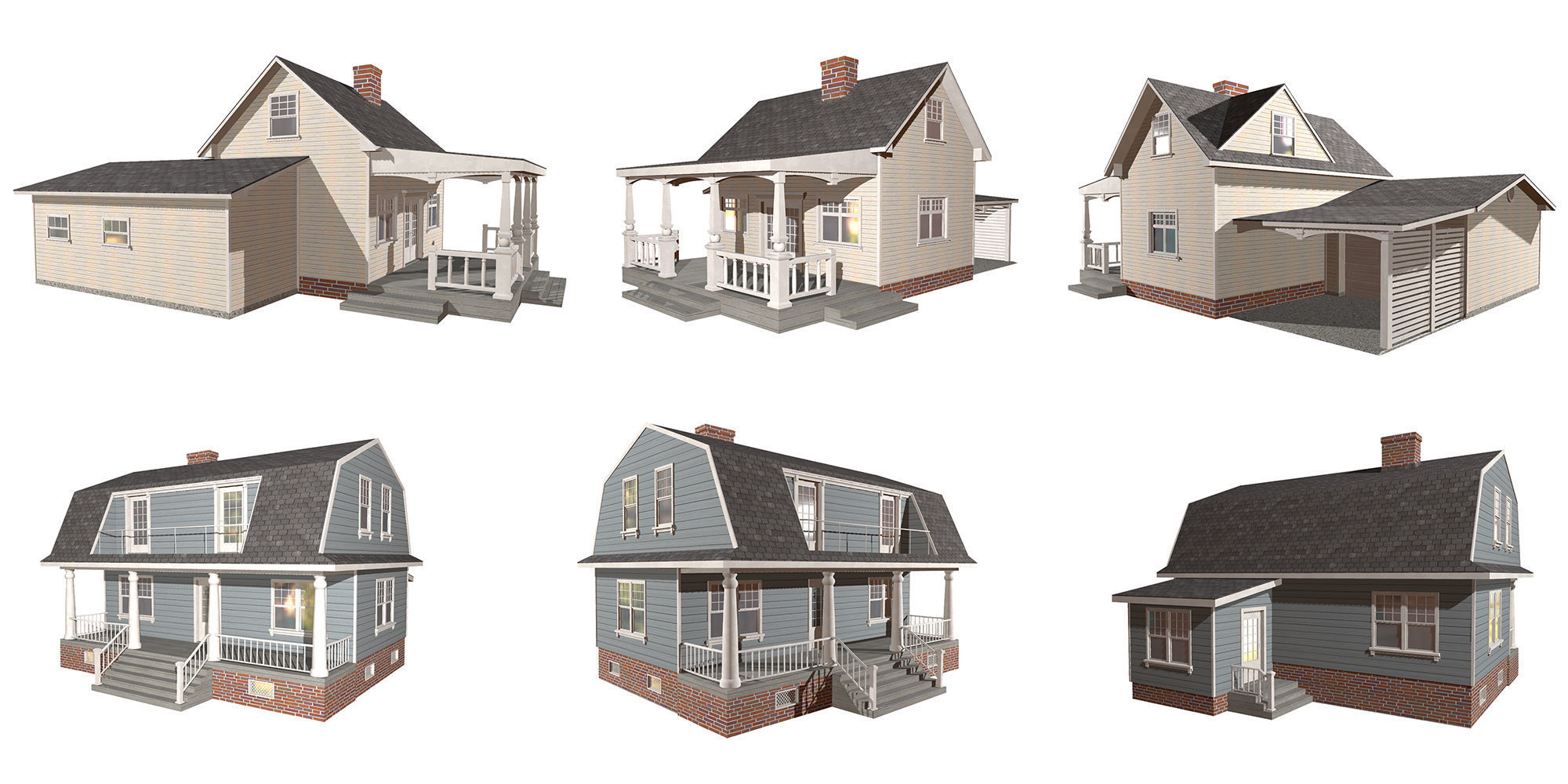 3D model COLLECTION OF HOUSES VR / AR / low-poly | CGTrader