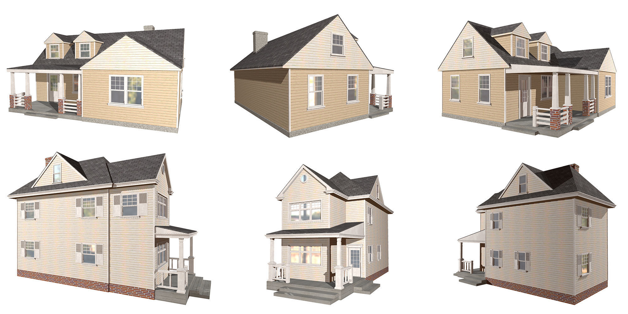 3D model COLLECTION OF HOUSES VR / AR / low-poly | CGTrader