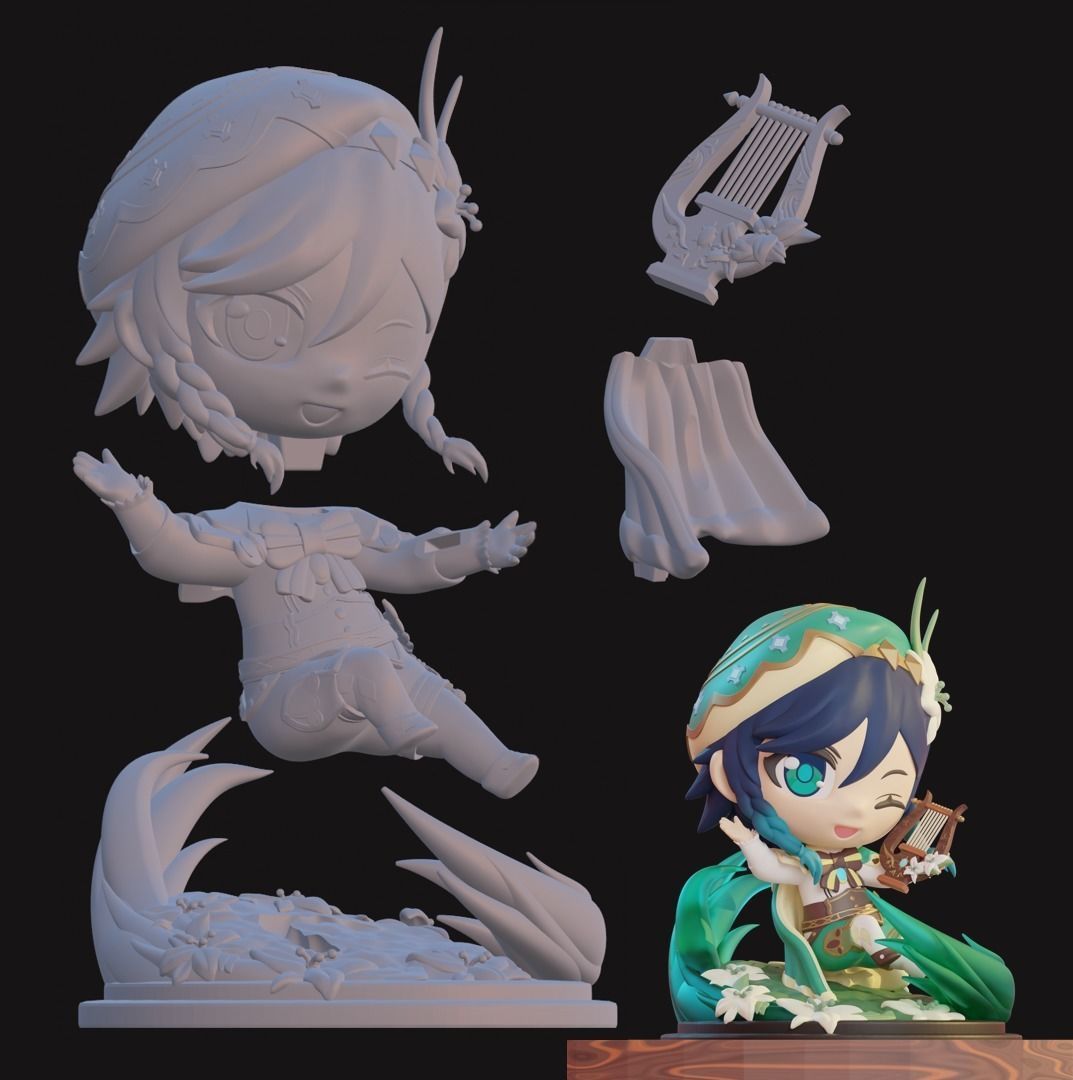 VENTI - GENSHIN IMPACT - ESTILO CHIBI 3D model 3D printable | CGTrader