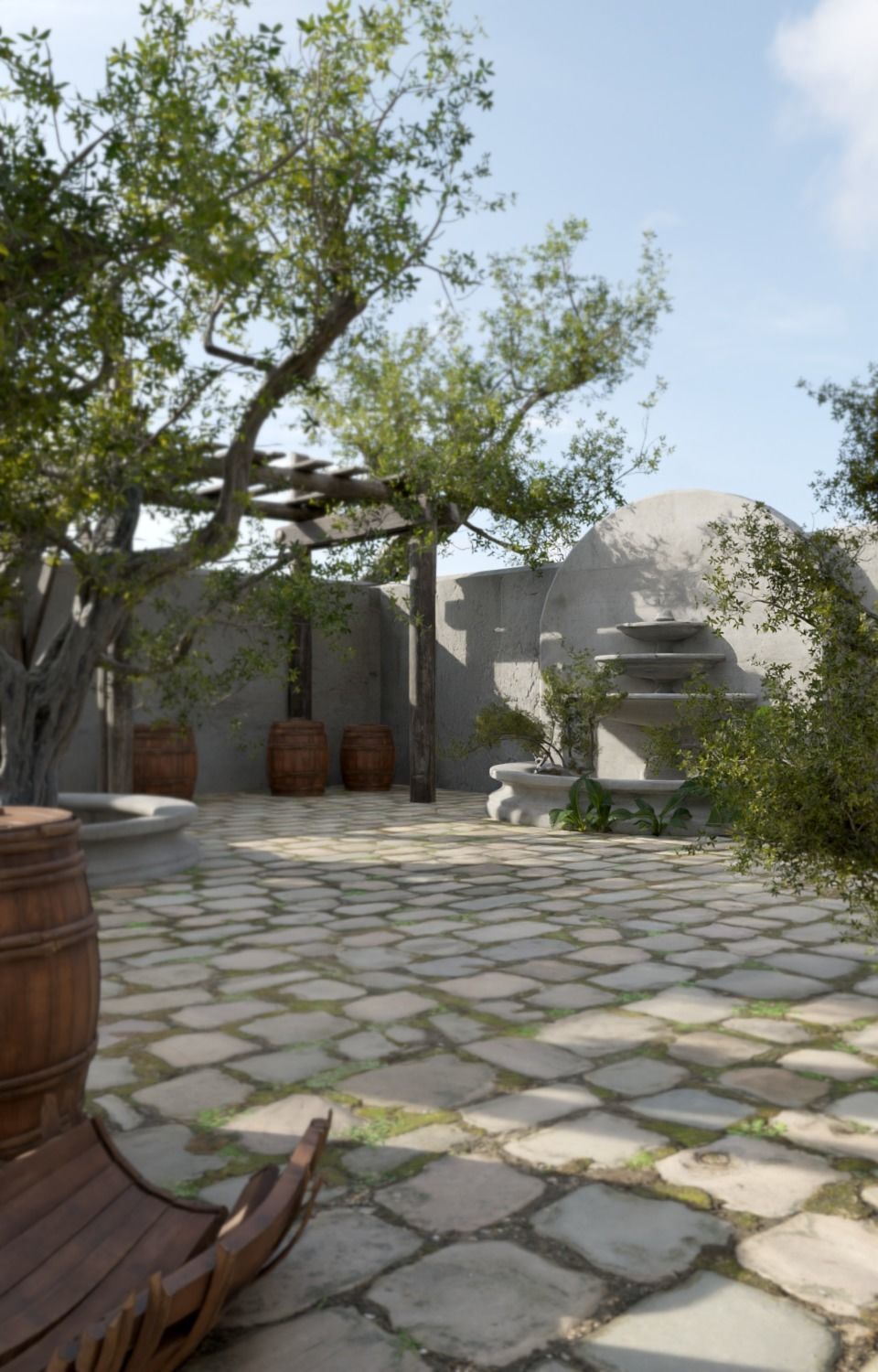 Stone Courtyard Environment 3D model | CGTrader