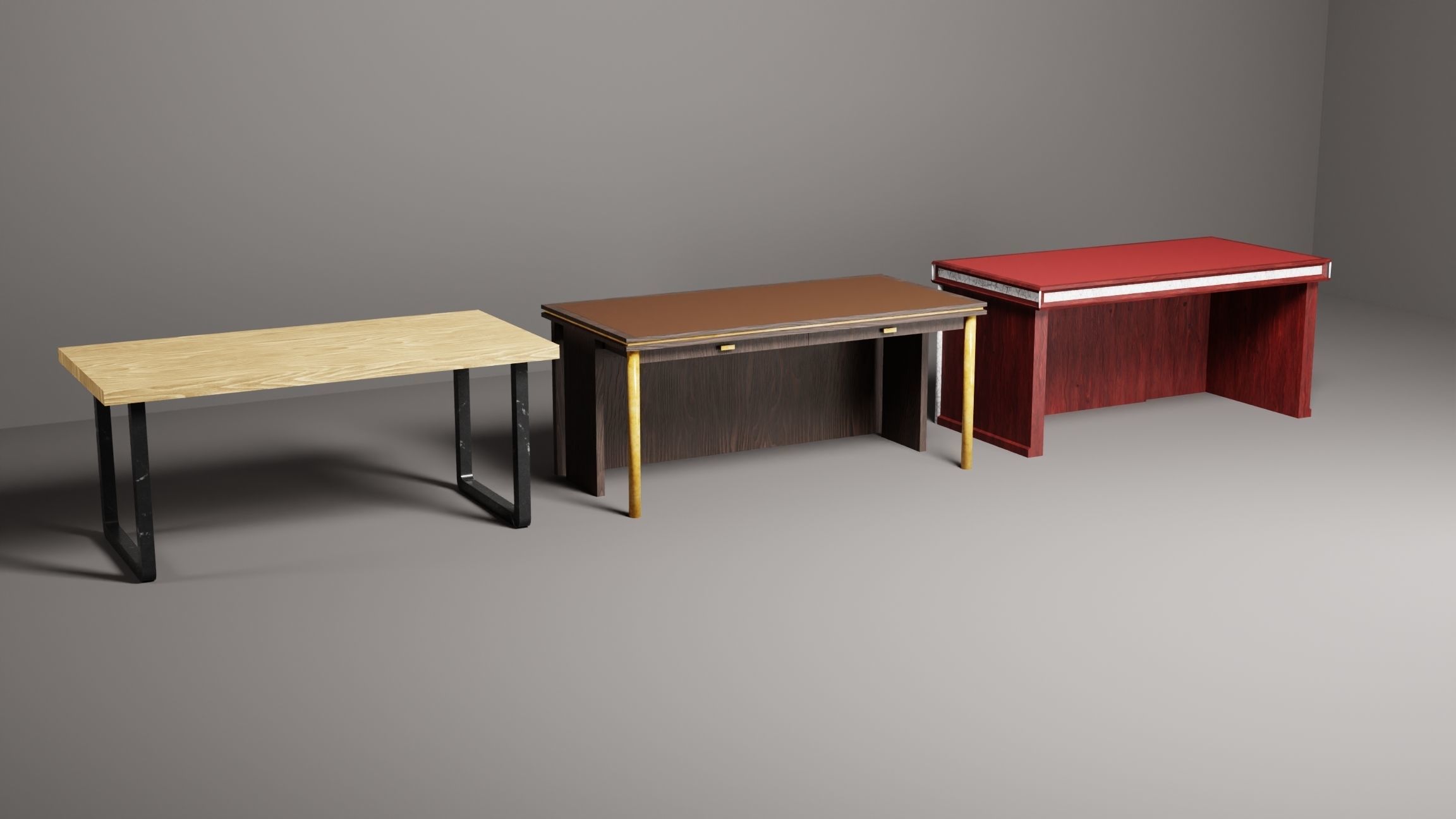 3D model Desks office tables low-poly 3d model VR / AR / low-poly ...