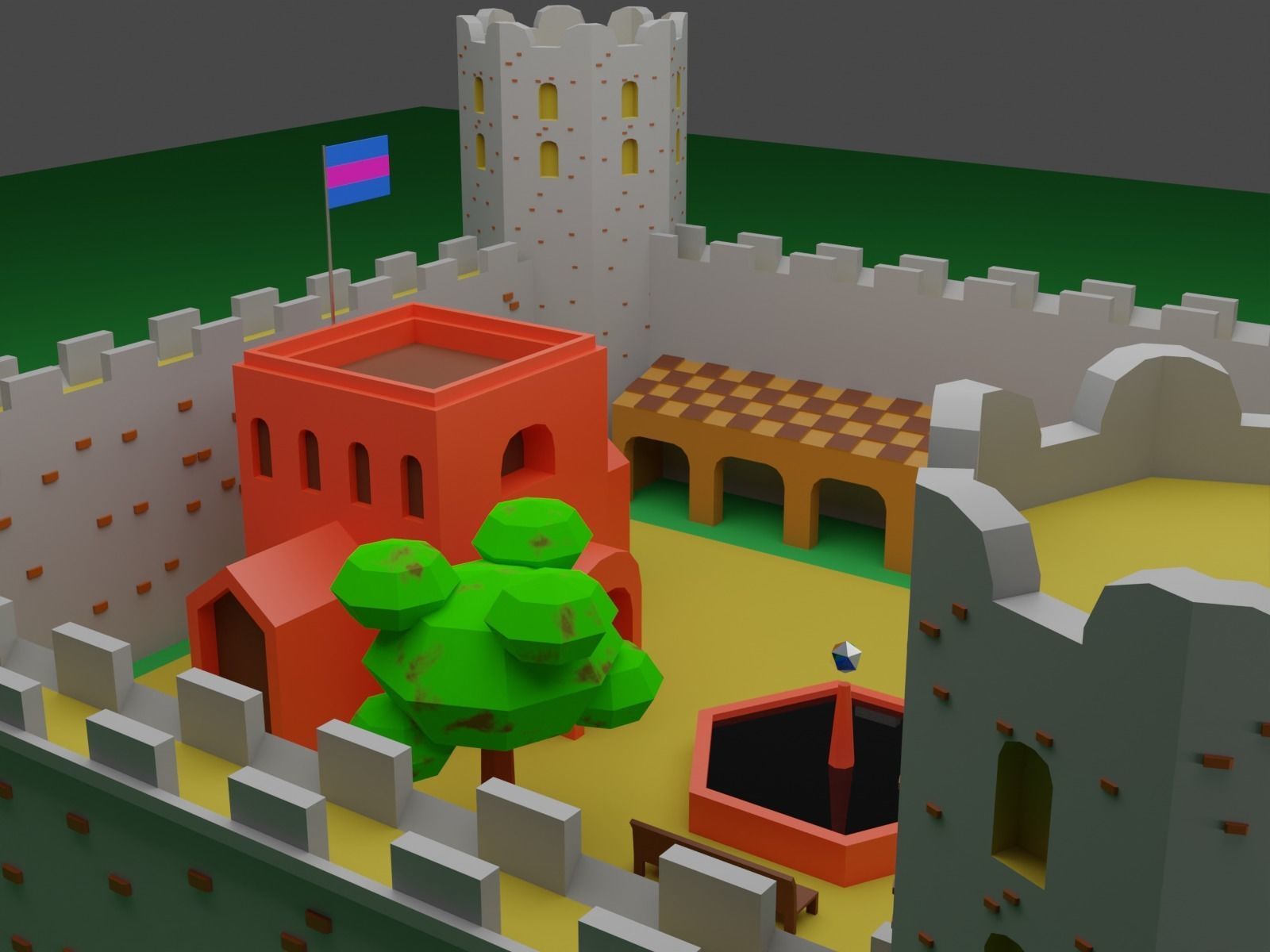 3D model Fortress medieval VR / AR / low-poly | CGTrader