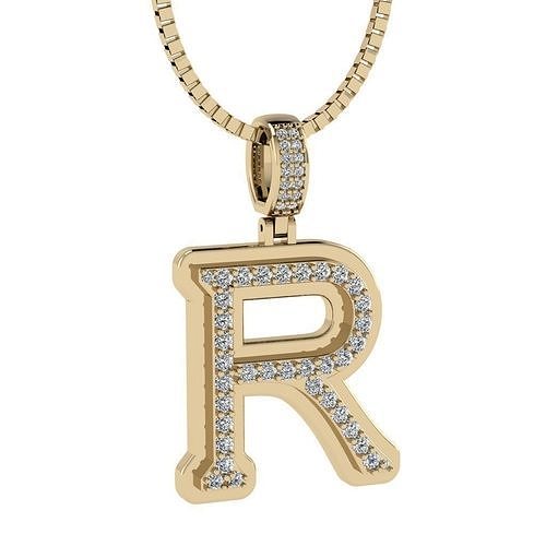 Alphabet Diamond Pendant R 3D model 3D printable | CGTrader