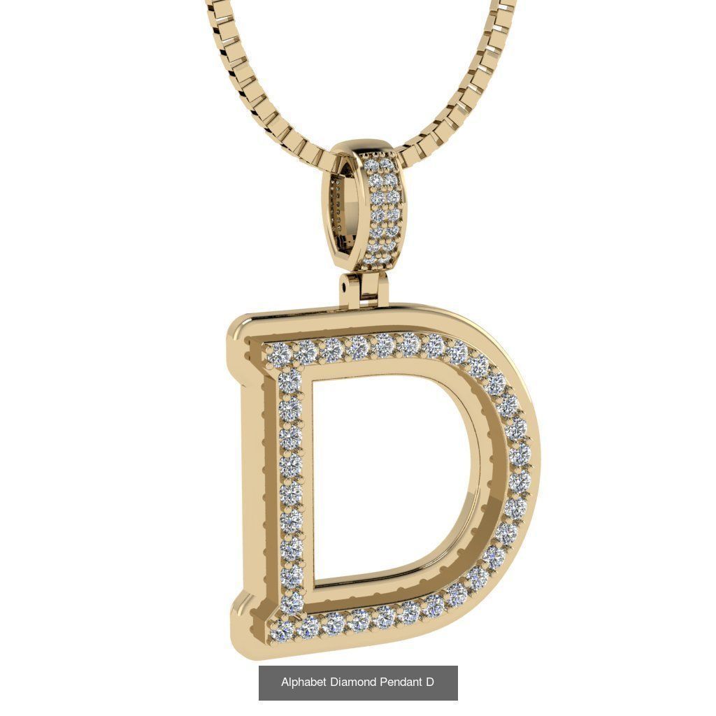 Alphabet Diamond Pendant collection | CGTrader