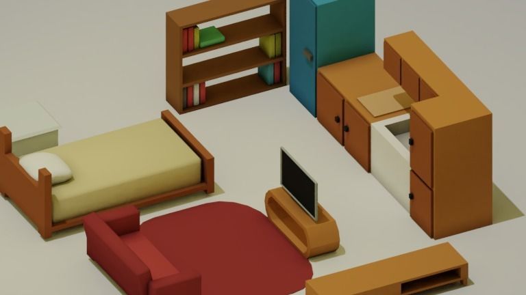3D model 3d low poly smooth furniture for your project VR / AR / low ...