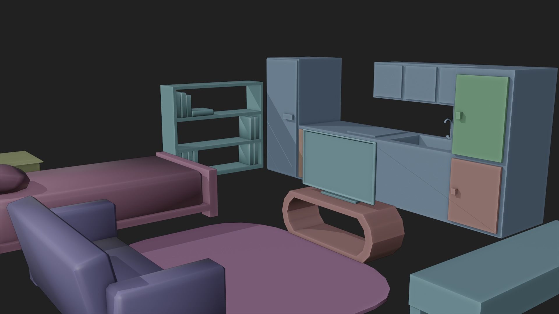 3D model 3d low poly smooth furniture for your project VR / AR / low ...
