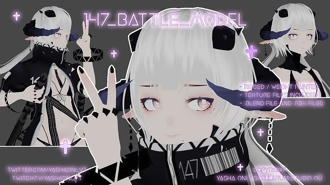 3D model Vtuber Vrchat model Gunblades VR / AR / low-poly | CGTrader