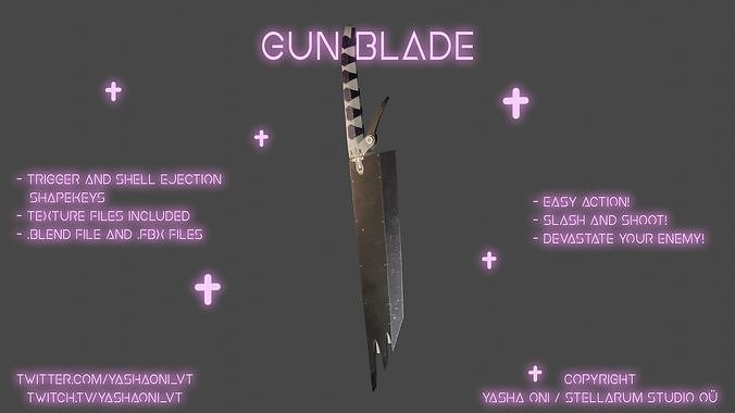 3D model Gunblades VR / AR / low-poly | CGTrader