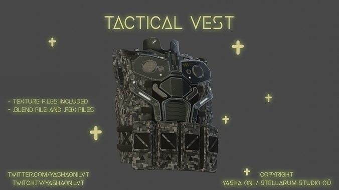3D model Tactical tech wear Vest VR / AR / low-poly | CGTrader