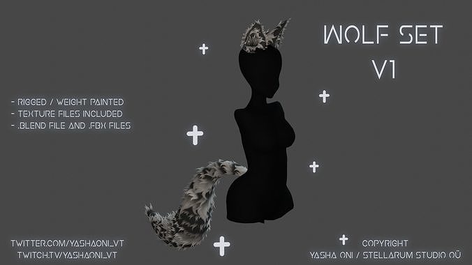 3D model Wolf set V1 VR / AR / low-poly | CGTrader