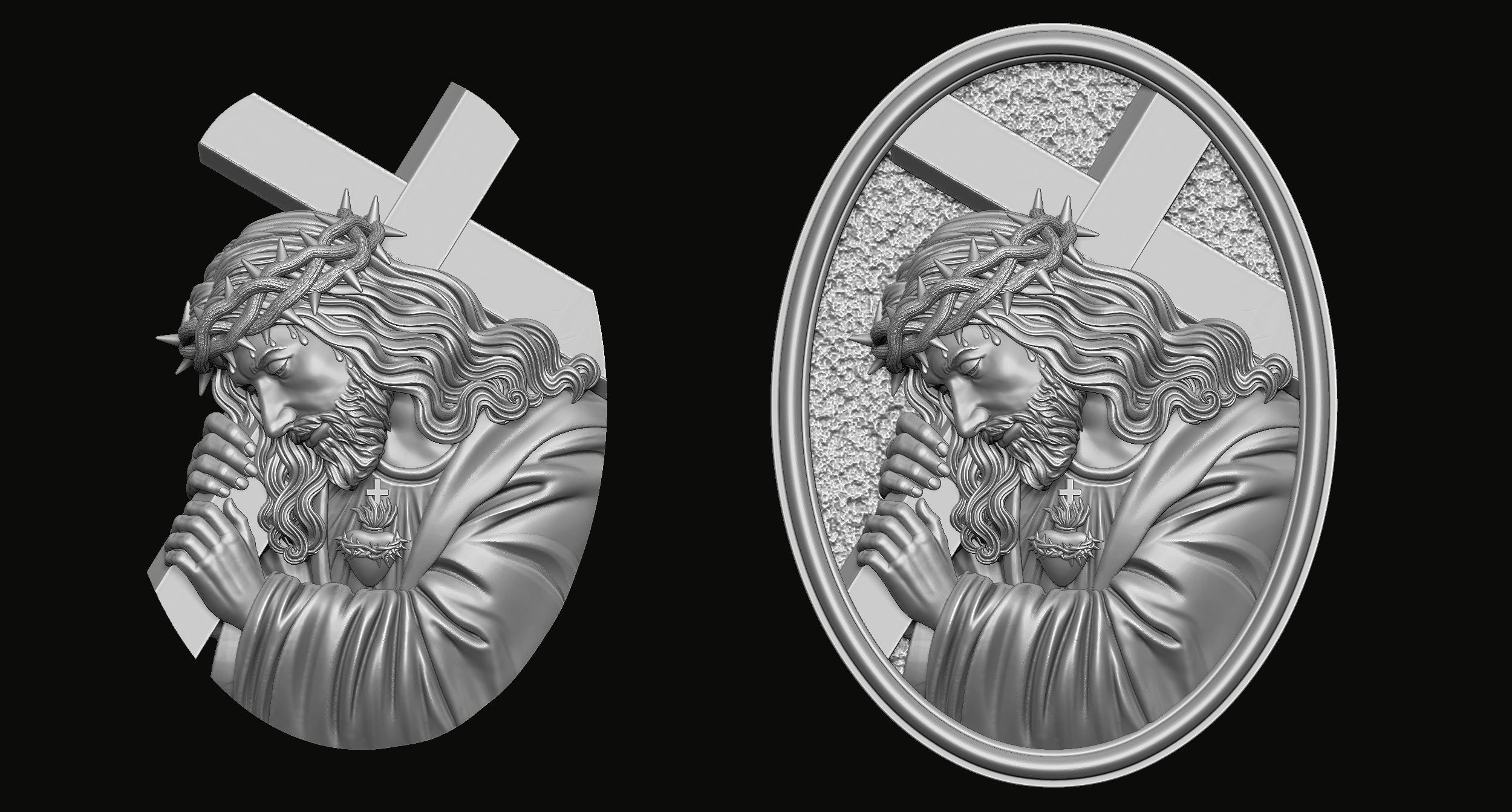 Jesus Carrying The Cross 3D model 3D printable | CGTrader