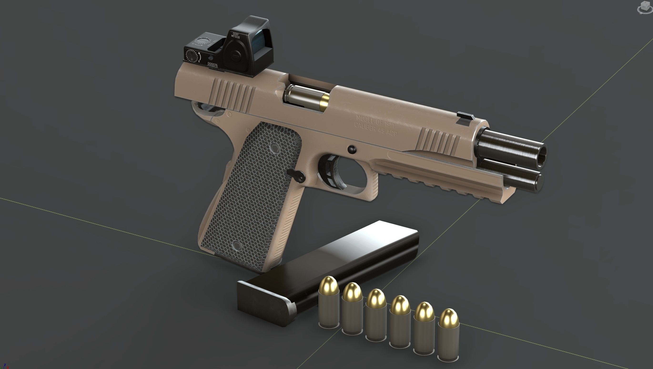3D model Colt 1911 45 ACP with RMR VR / AR / low-poly | CGTrader
