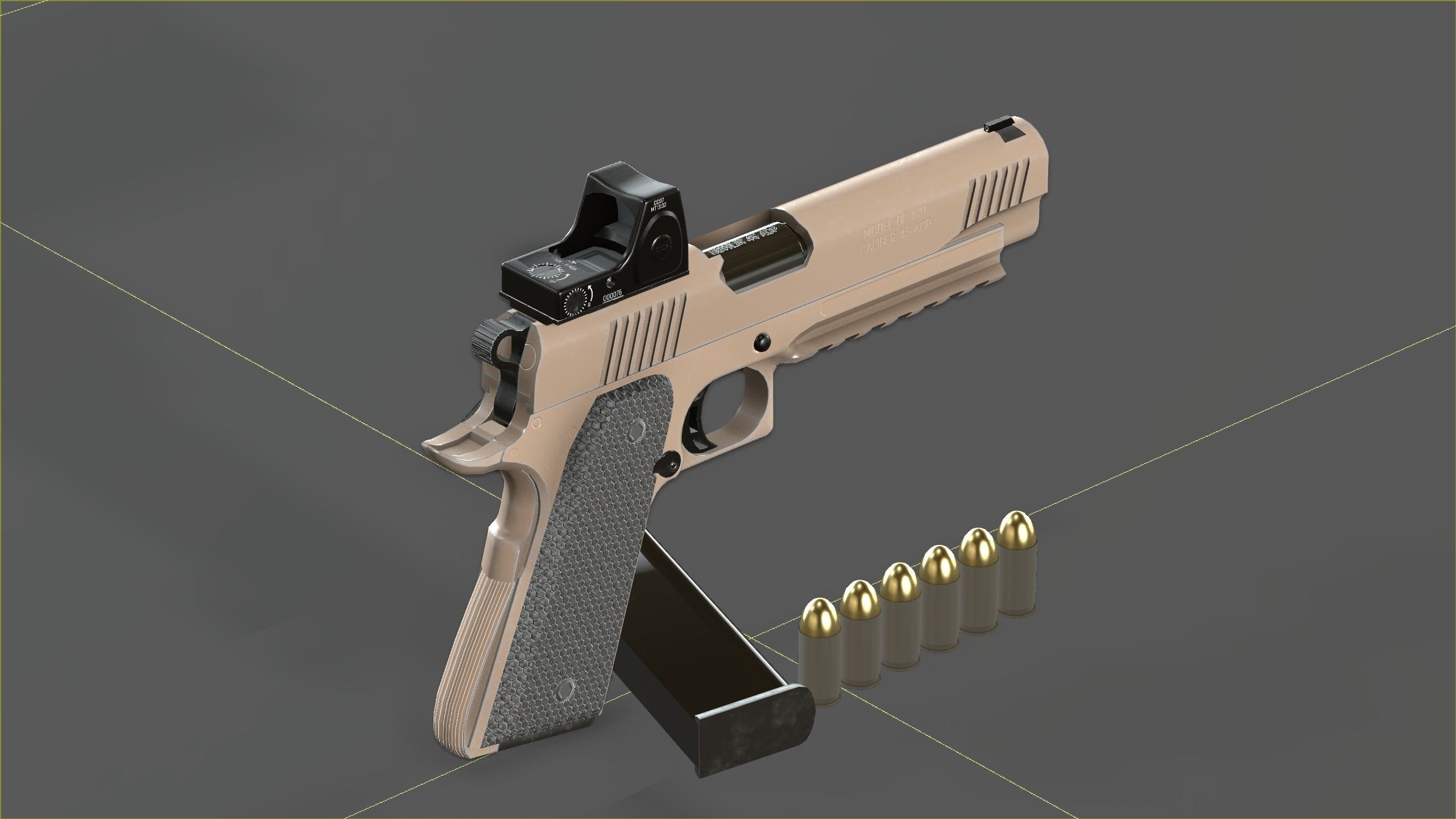 3D model Colt 1911 45 ACP with RMR VR / AR / low-poly | CGTrader