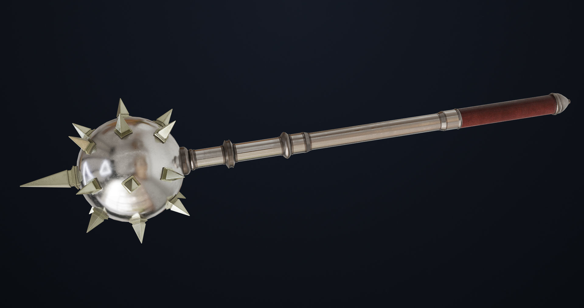 3D model Silver Mace 01 All PBR Unity UE Textures Included VR / AR ...