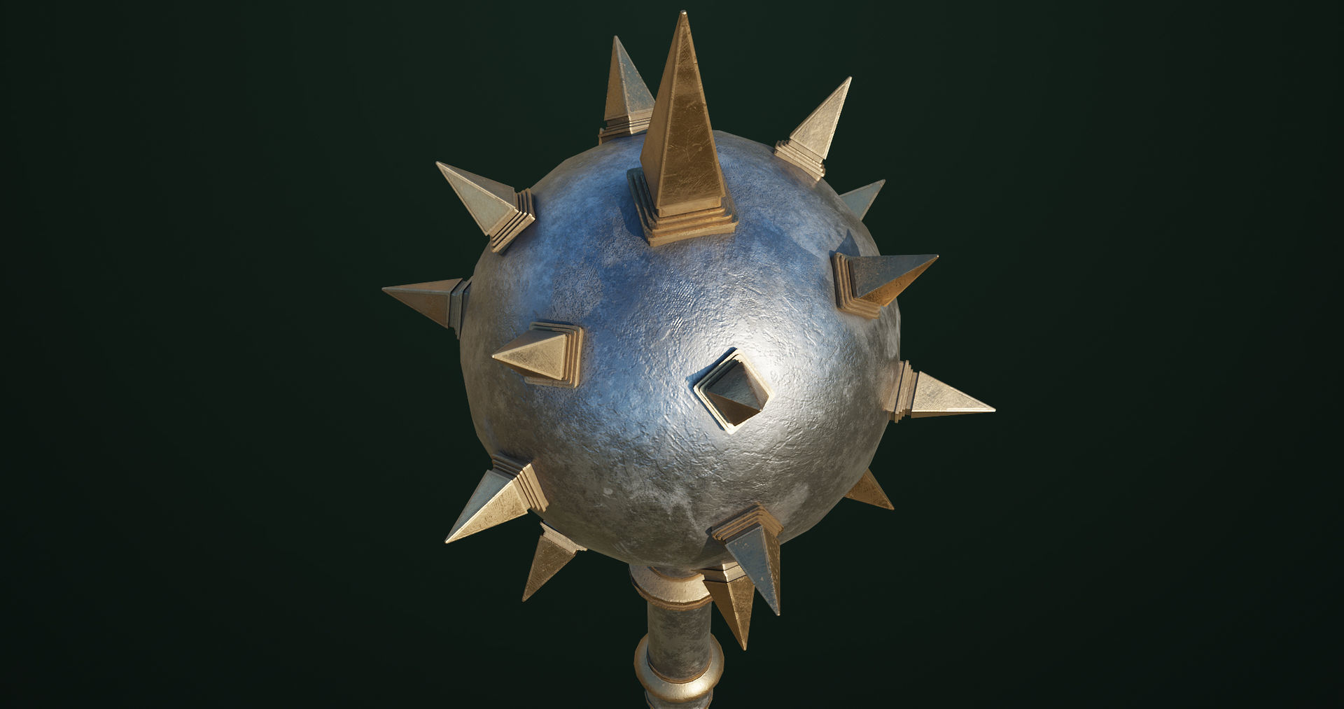 3D model Old Medieval Mace 01 All PBR Unity UE Textures VR / AR / low ...