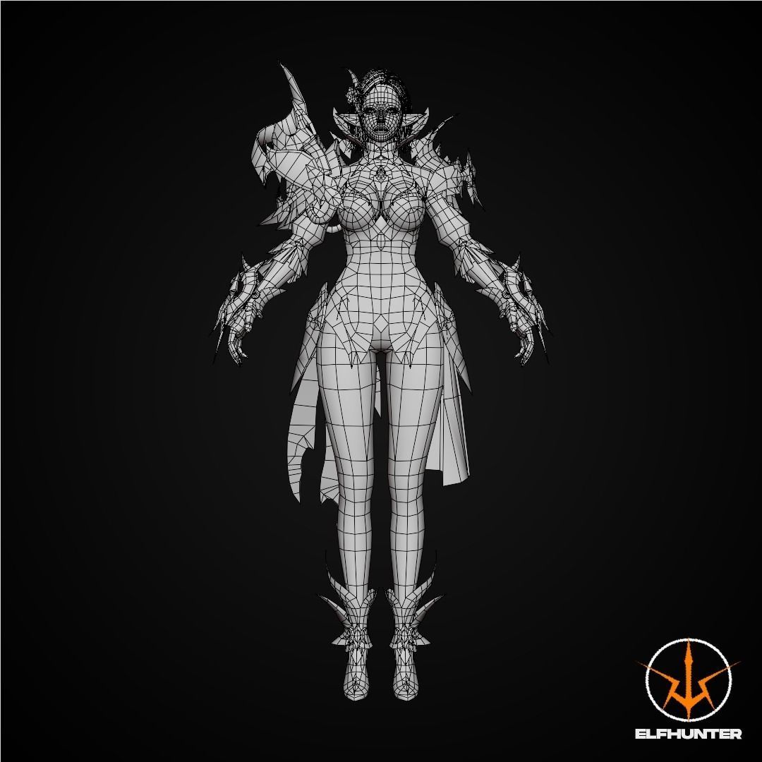 3D model EXCLUSIVE EDITION RIGGED CHARACTER ELF MAJESTICA VR / AR / low ...