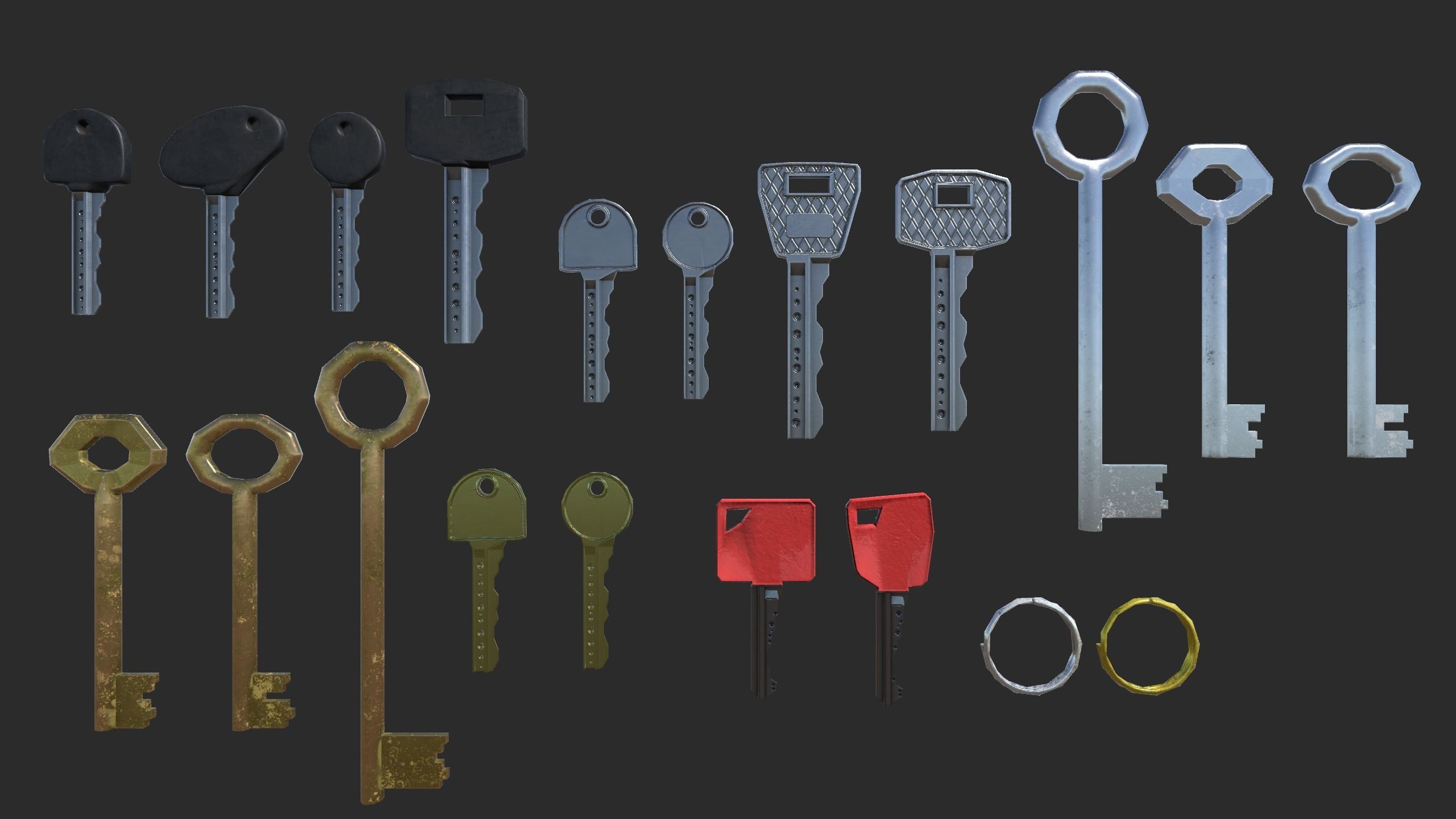 3D model Lowpoly Keys Pack VR / AR / low-poly | CGTrader